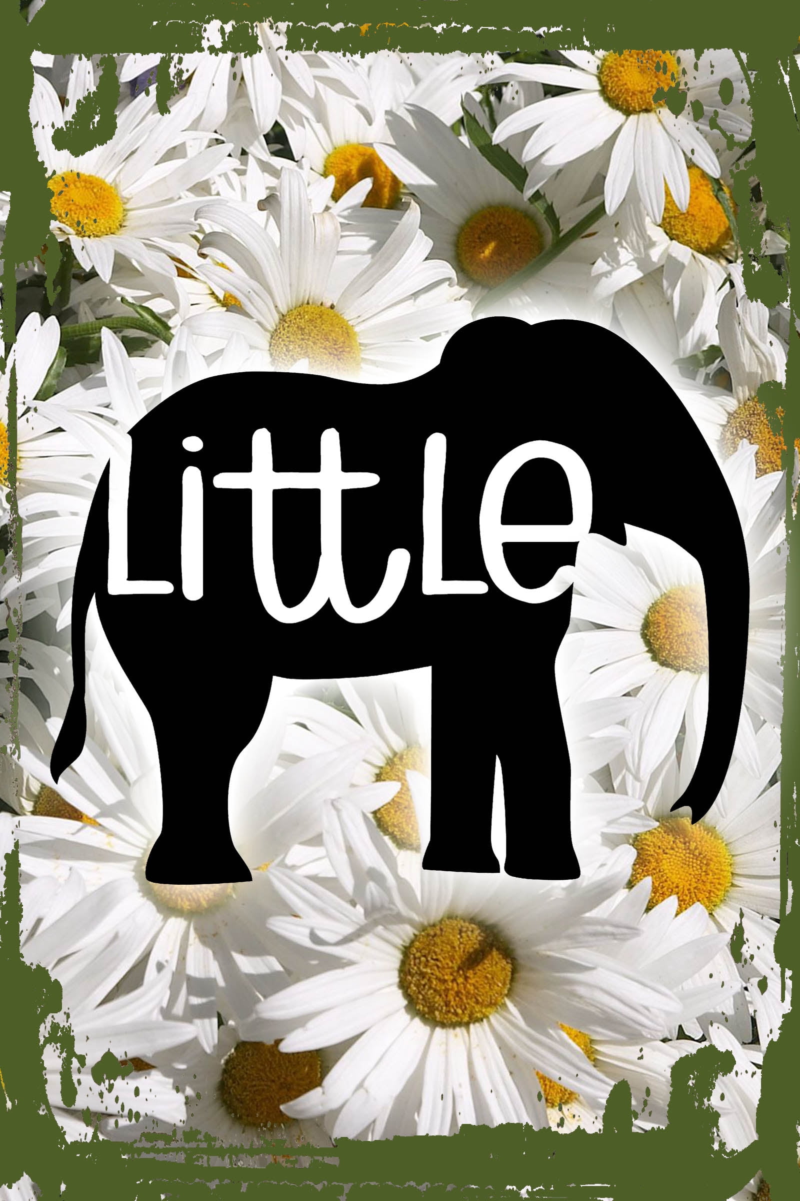 Daisy Flower Wall Art Little elephant family love herd child toddler ...
