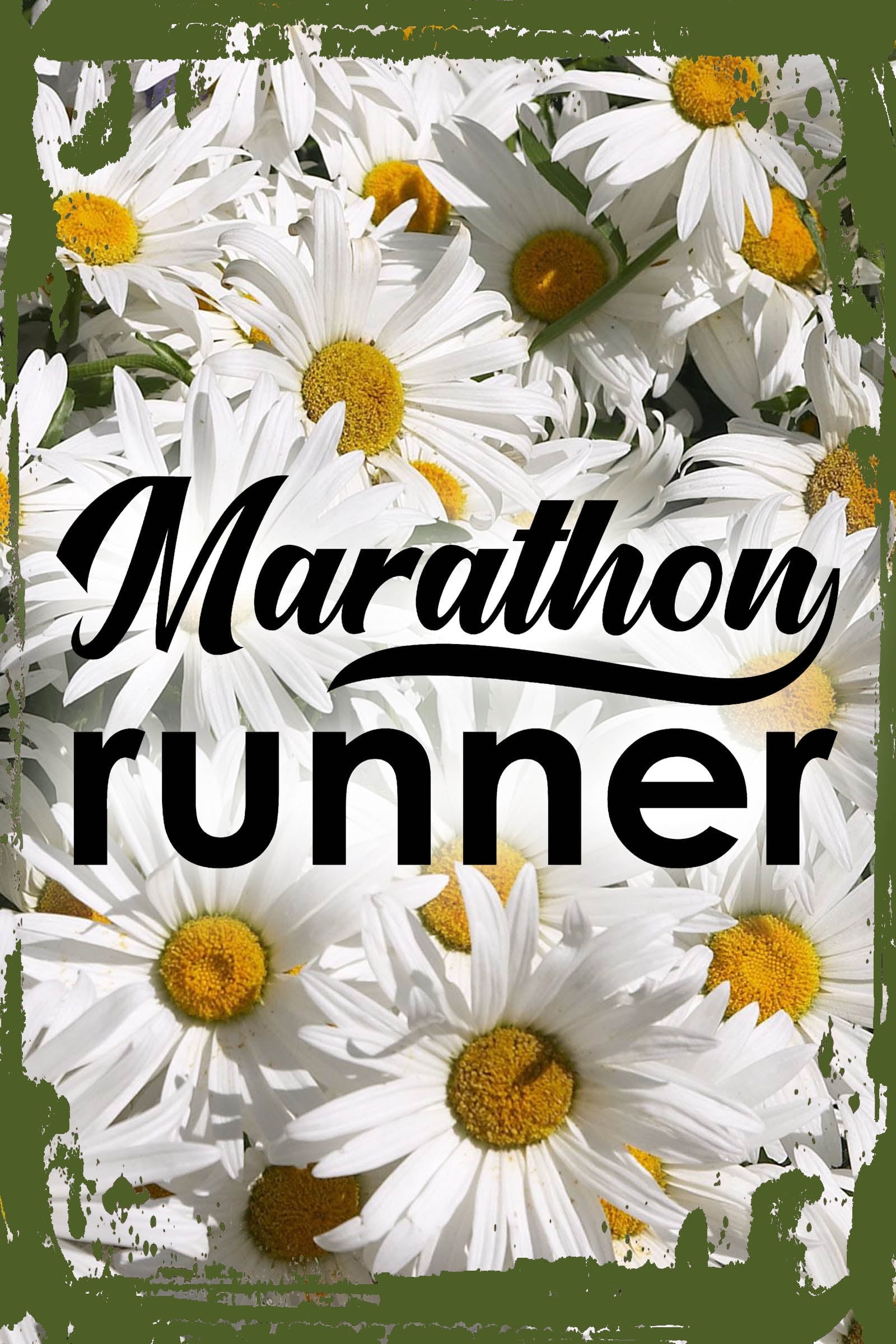 Daisy Flower Wall Art Marathon runner 26.2 miles classic running ...