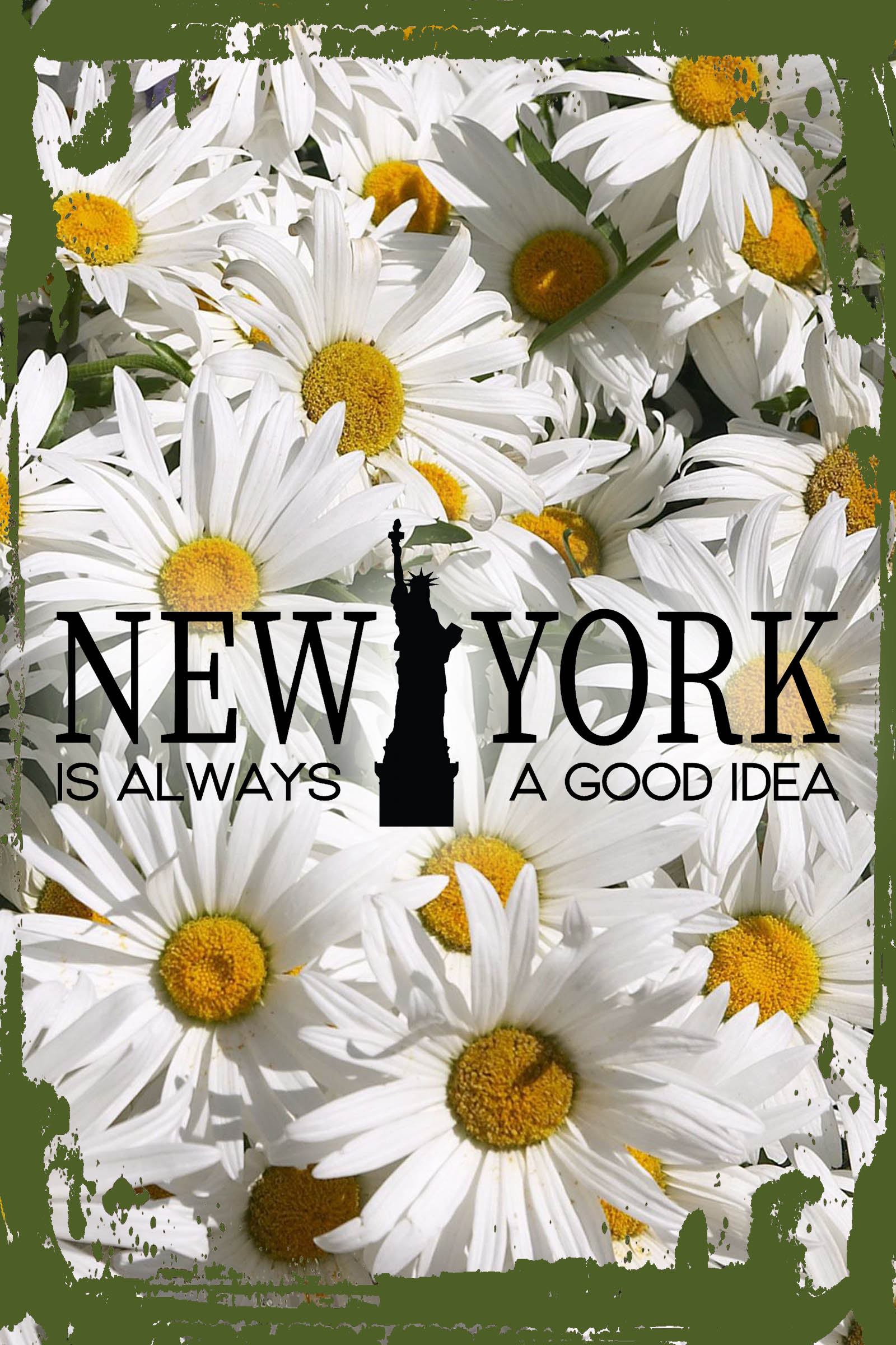 Daisy Flower Wall Art New York is always a good idea caps lady liberty silhouette Hanging Wall ...