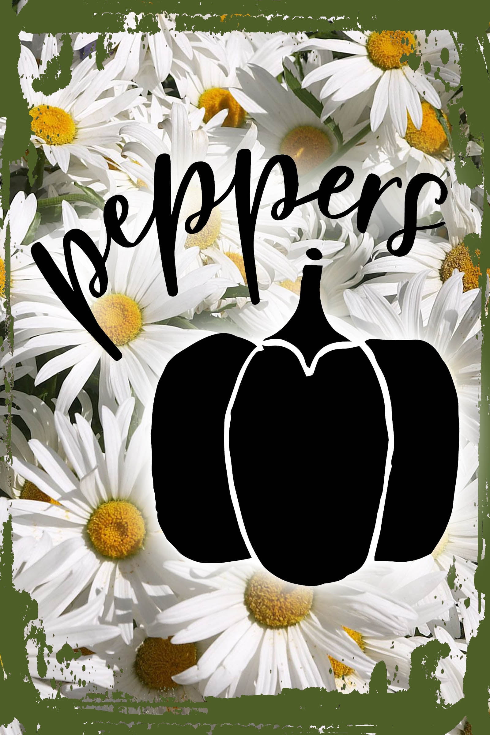 Daisy Flower Wall Art Peppers sign bell pepper fruit & vegetables ...