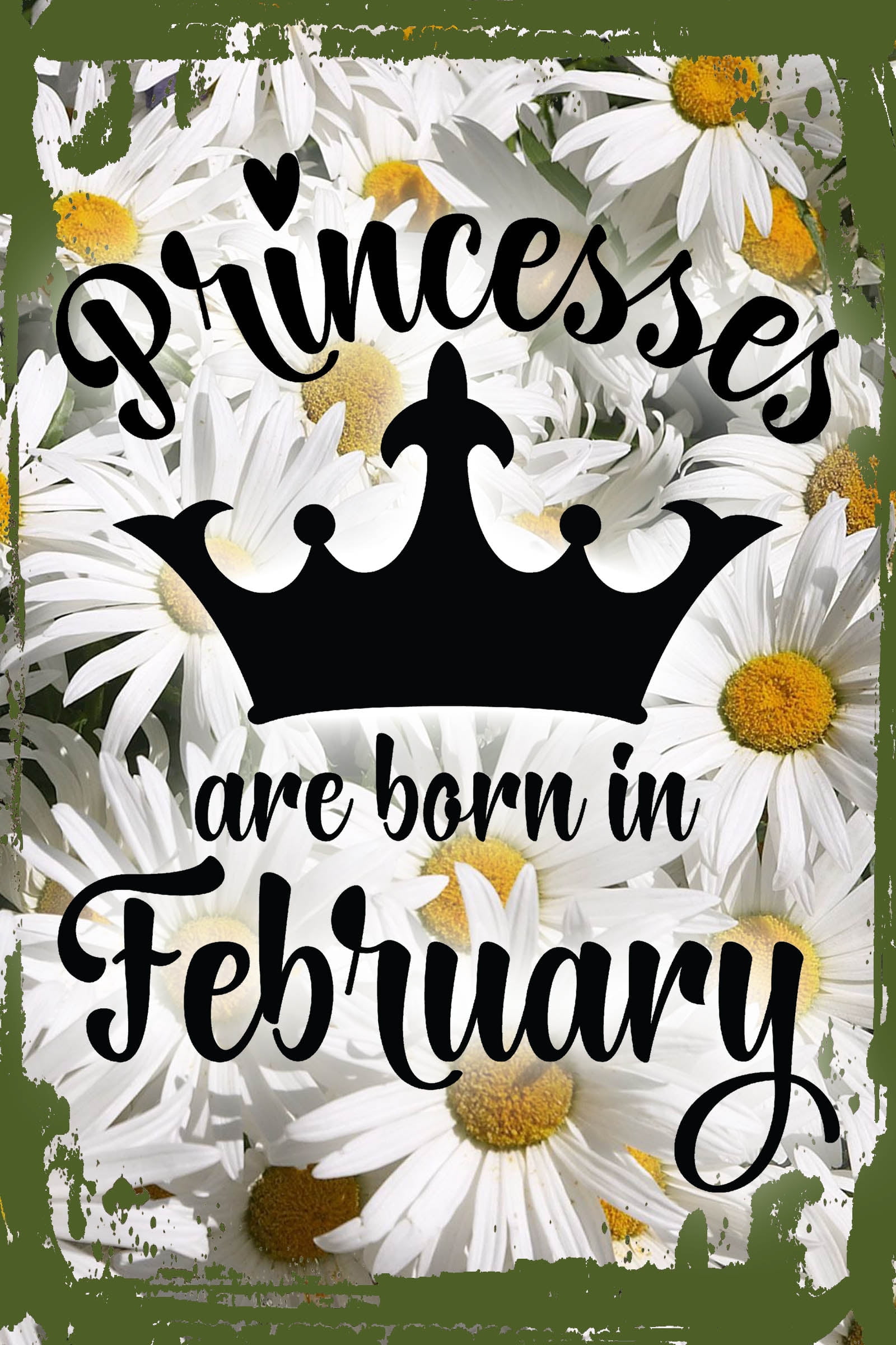 Daisy Flower Wall Art Princesses are born in February crown birth month ...