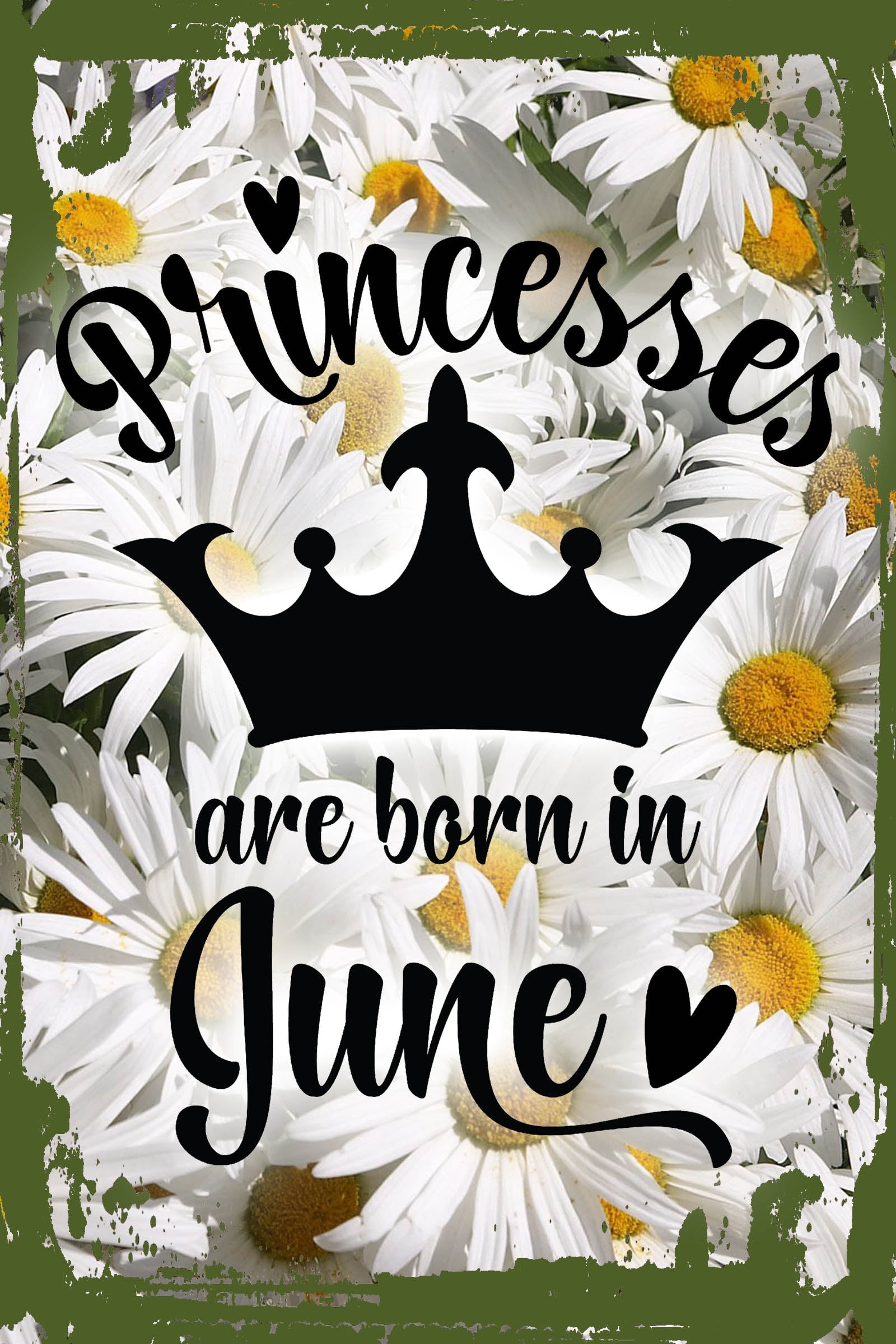 Daisy Flower Wall Art Princesses are born in June crown birth month ...