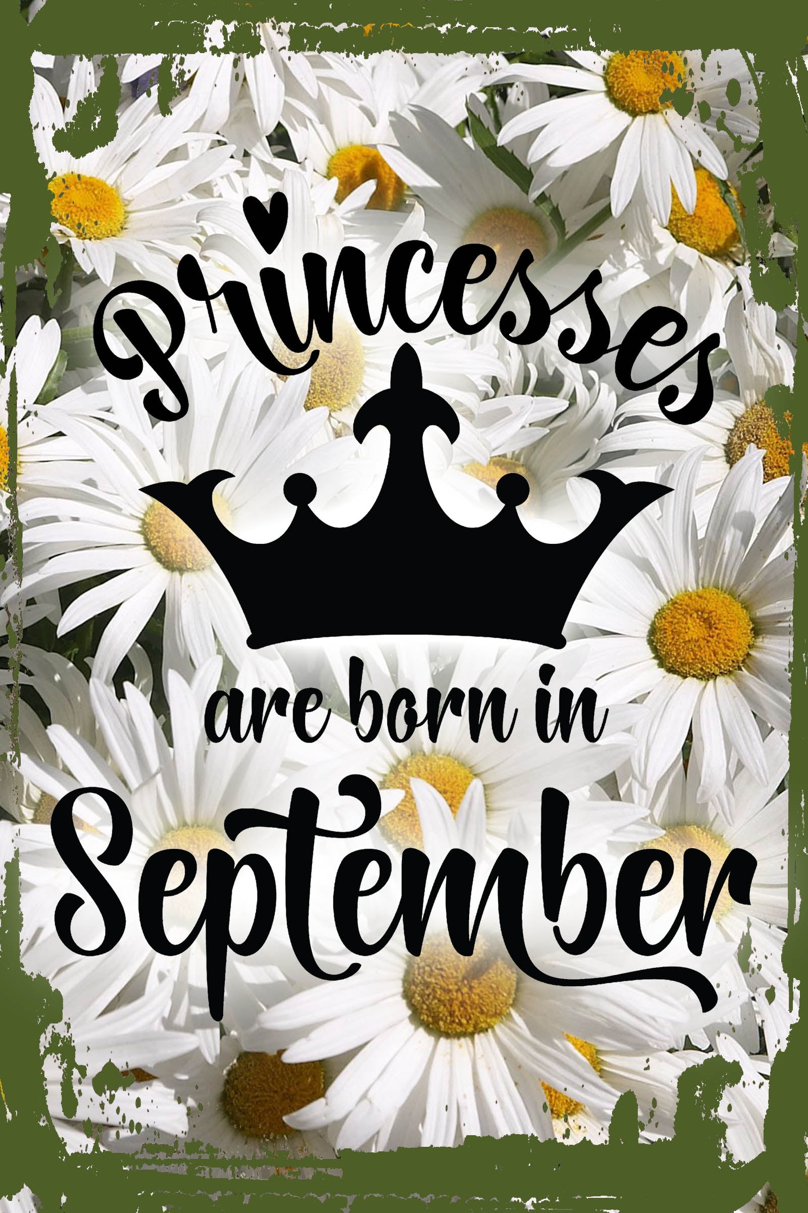Daisy Flower Wall Art Princesses are born in September crown birth ...