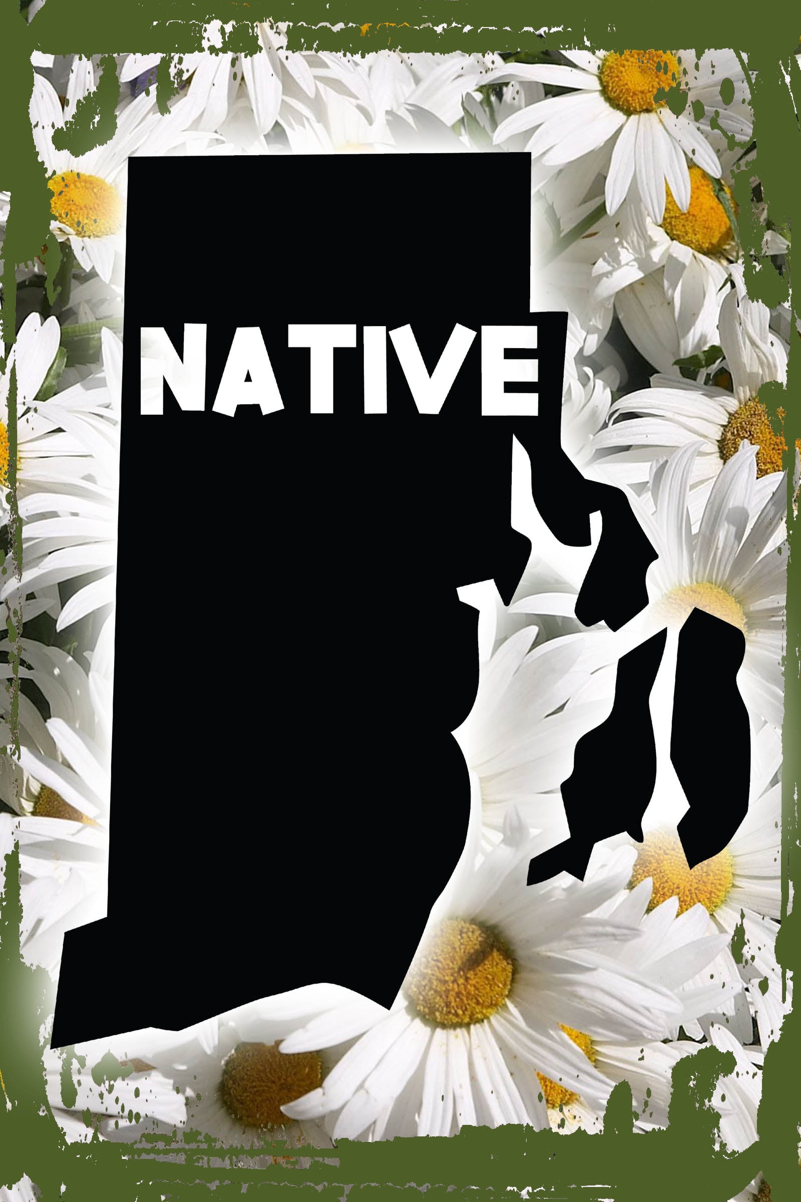 Daisy Flower Wall Art Rhode Island native caps state map home hometown ...