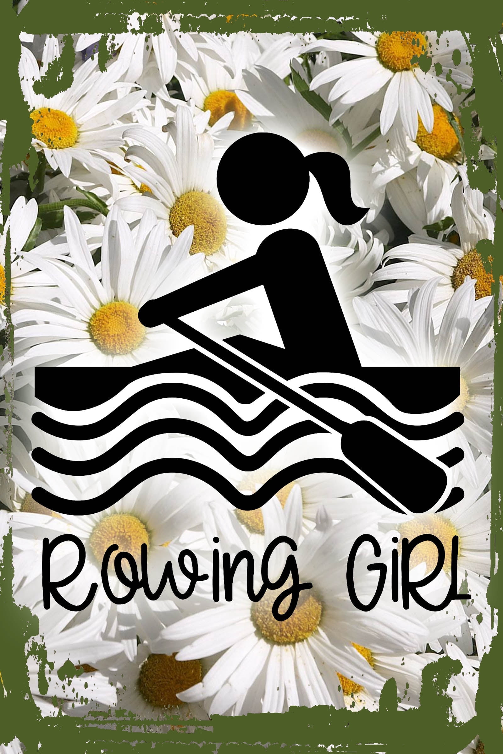 Daisy Flower Wall Art Rowing girl water oar sports racing female Tin ...