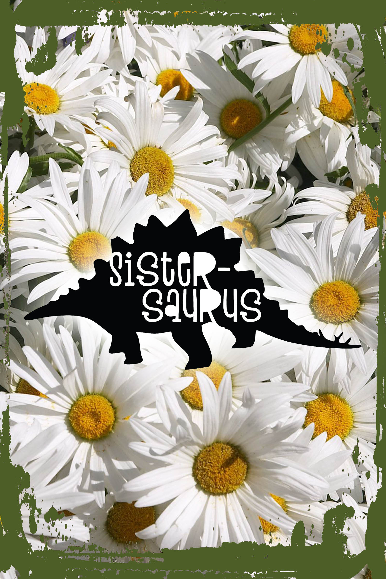 Daisy Flower Wall Art Sistersaurus dinosaur family extinct stegosaurus ...