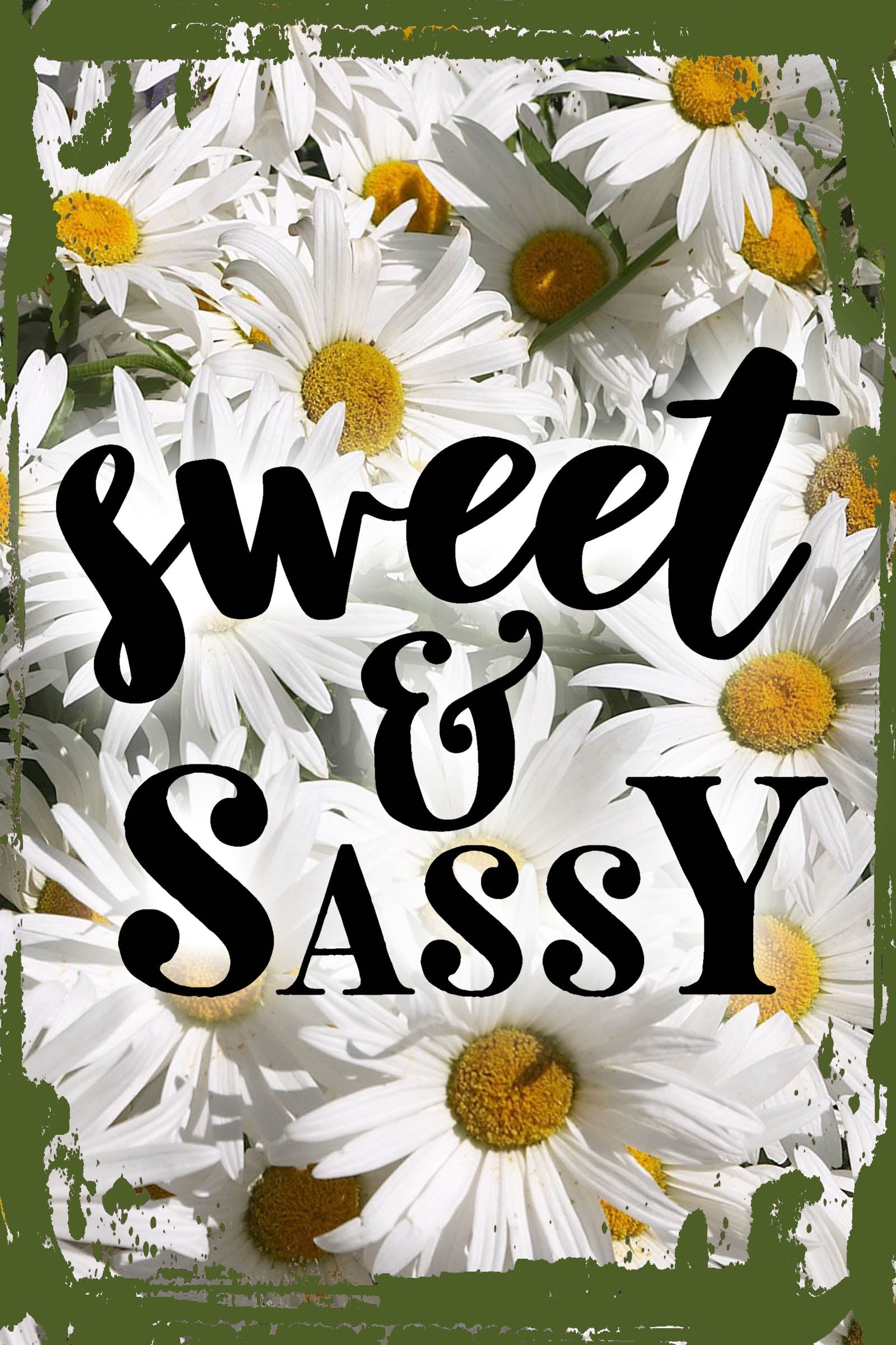 Daisy Flower Wall Art Sweet And Sassy Attitude Funny Cursive Fonts Diva ...
