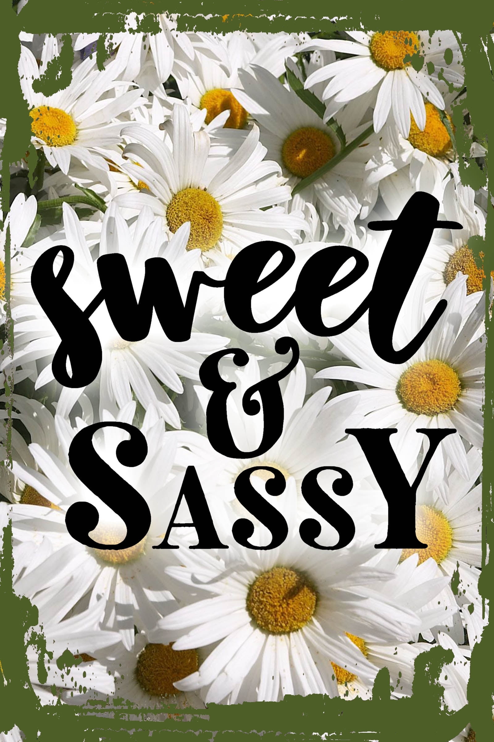 Daisy Flower Wall Art Sweet And Sassy Attitude Funny Cursive Fonts Diva ...