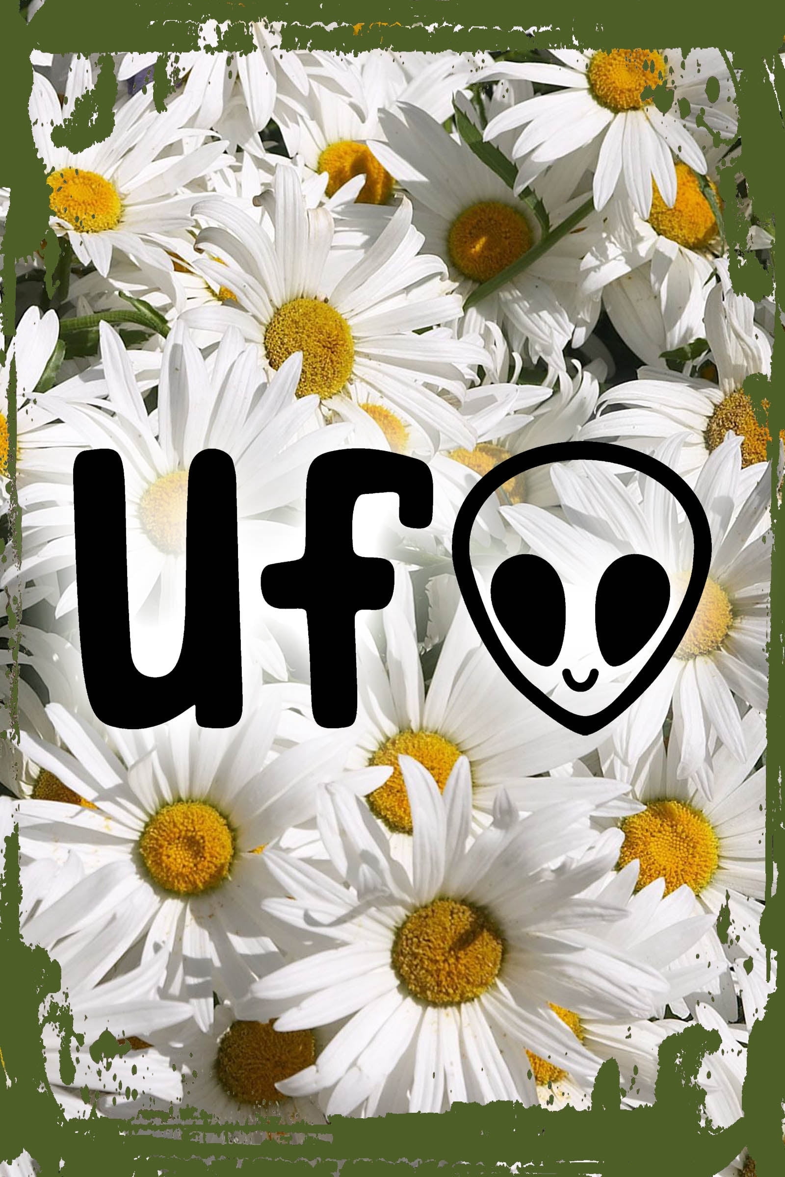 Daisy Flower Wall Art UFO smiling alien believe extraterrestrial area ...