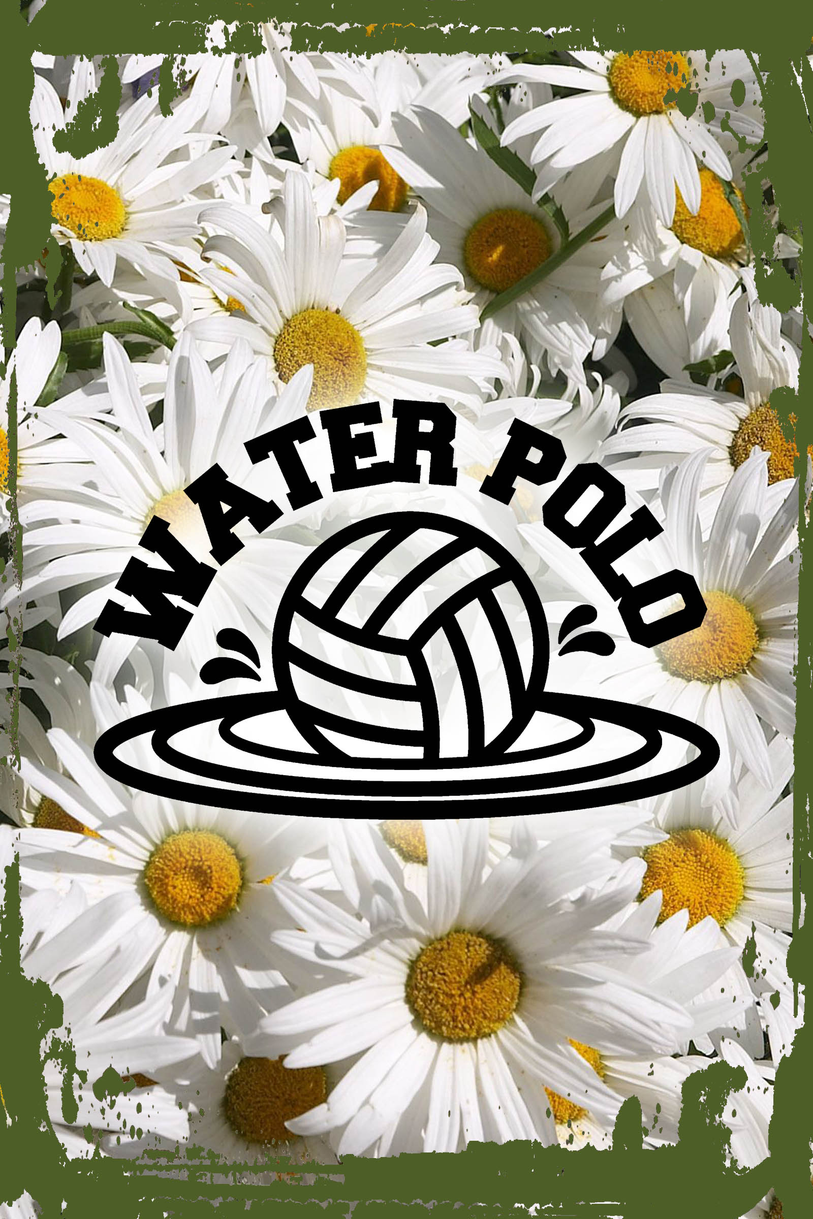 Daisy Flower Wall Art Water polo bold varsity splash sports Hanging ...