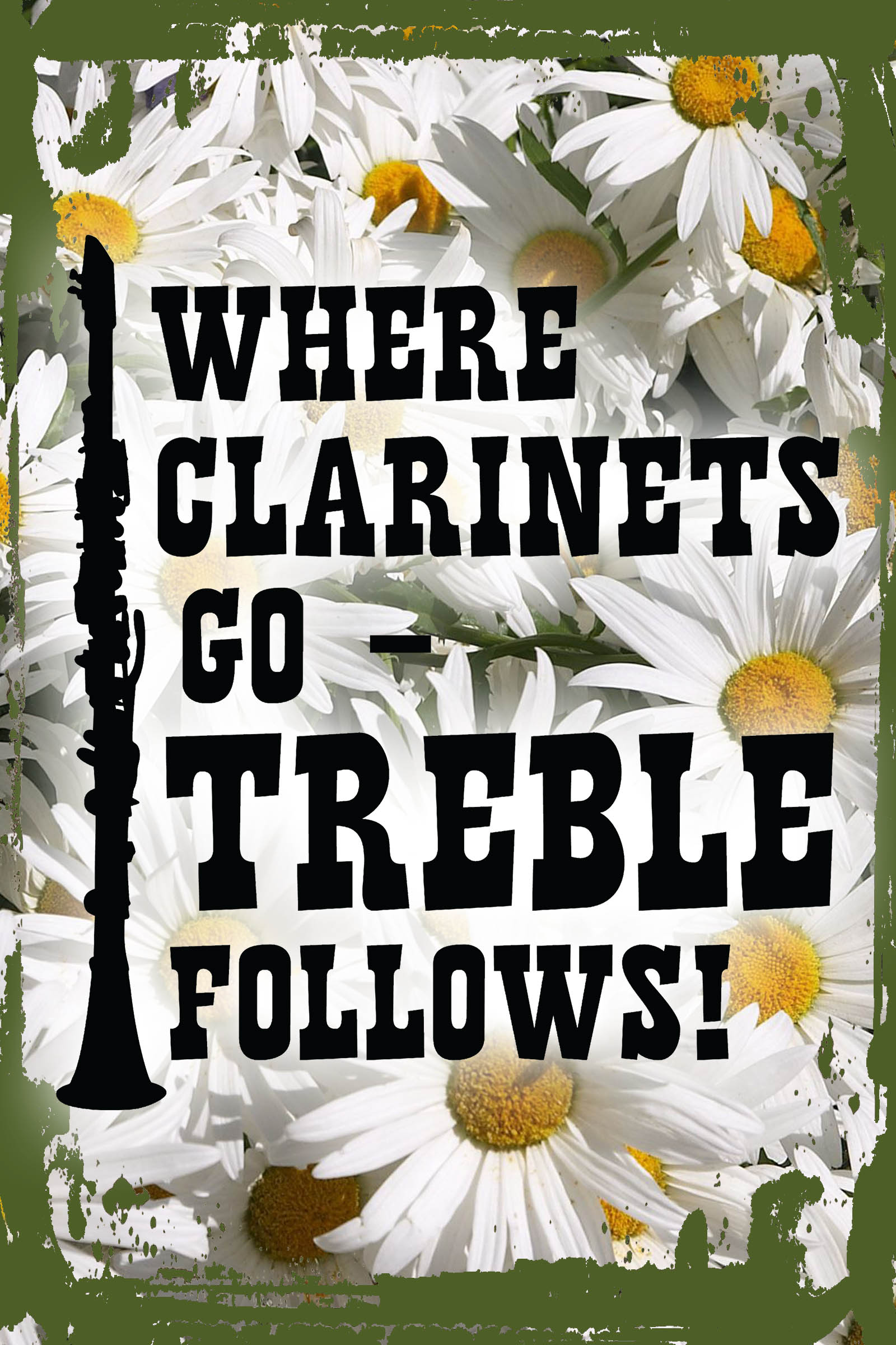Daisy Flower Wall Art Where clarinets go treble flows pitch band ...