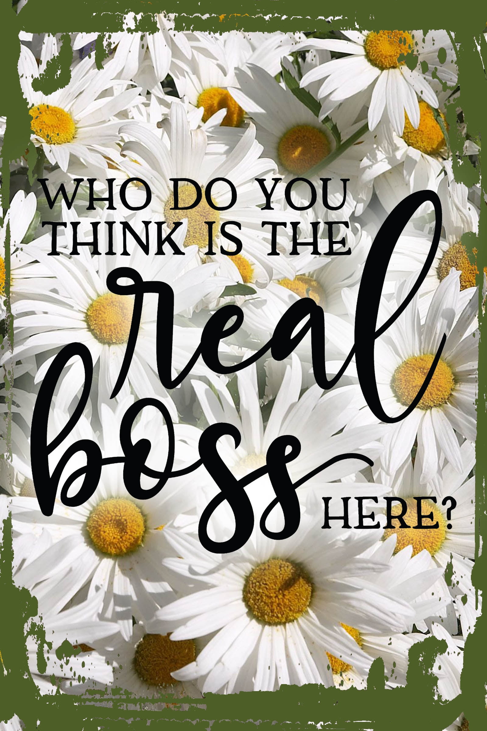 Daisy Flower Wall Art Who do you think is the real boss here? funny ...