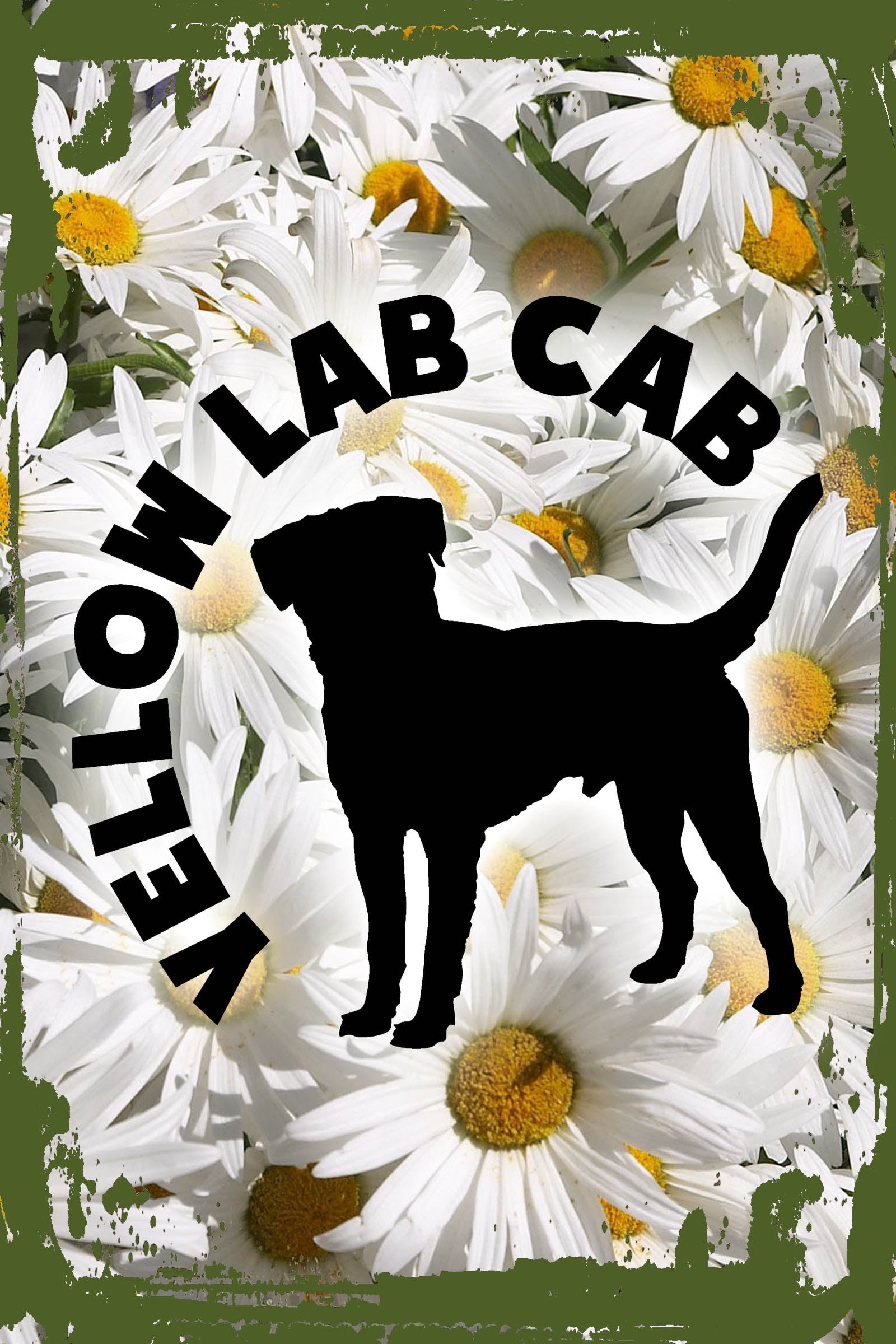 Daisy Flower Wall Art Yellow lab cab silhouette caps funny pet owner ...