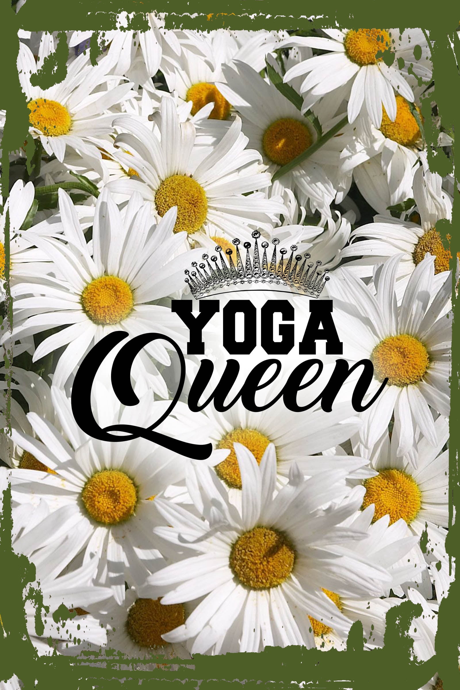 Daisy Flower Wall Art Yoga Queen with Tiara Funny Fitness and Workout ...