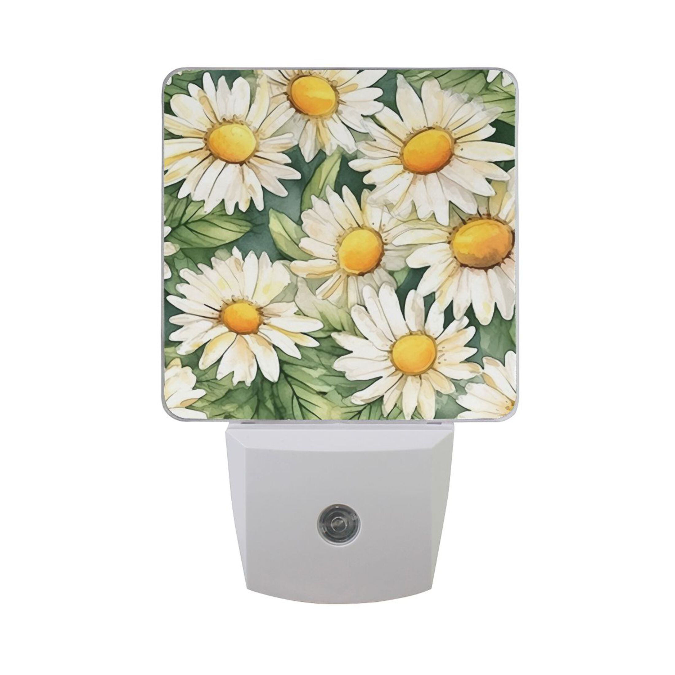 Daisy Flower Watercolor Night Light LED Dusk to Dawn Auto Sensor Night ...