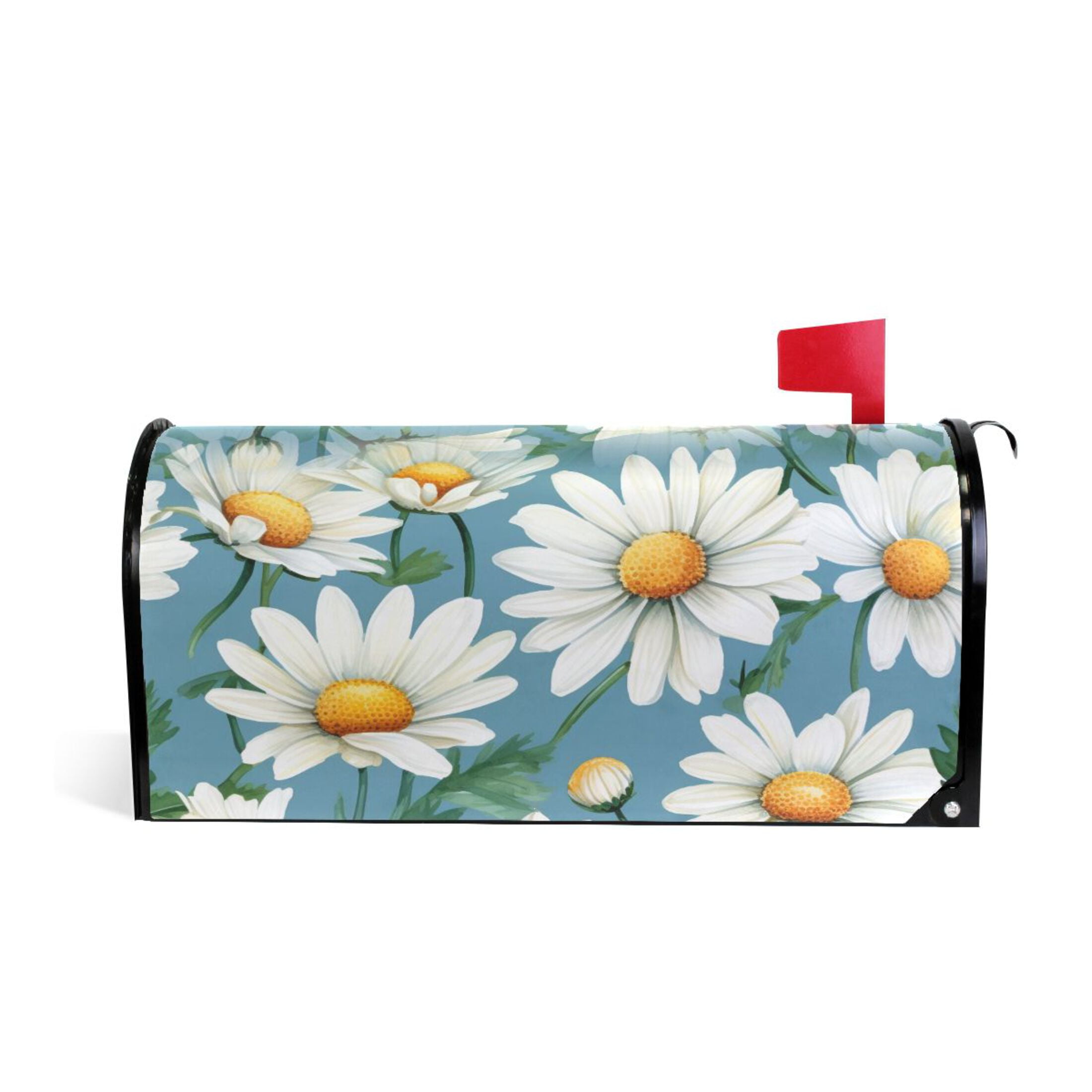 Daisy Flower and Bud Magnetic Mailbox Covers 25.5" X 21" Post Letter ...