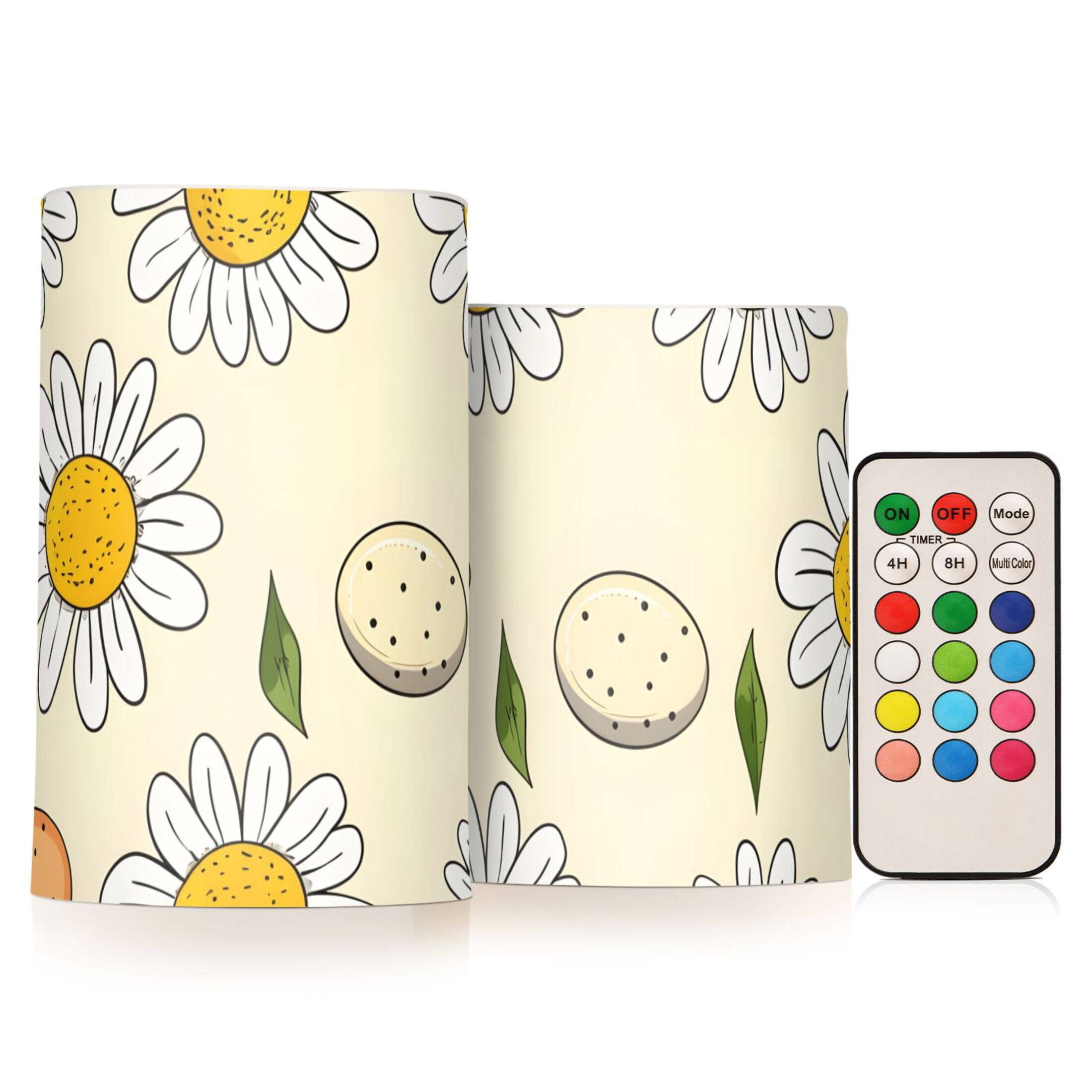 Daisy Flower with Eggs Flameless Candles with Remote Timer LED Battery ...
