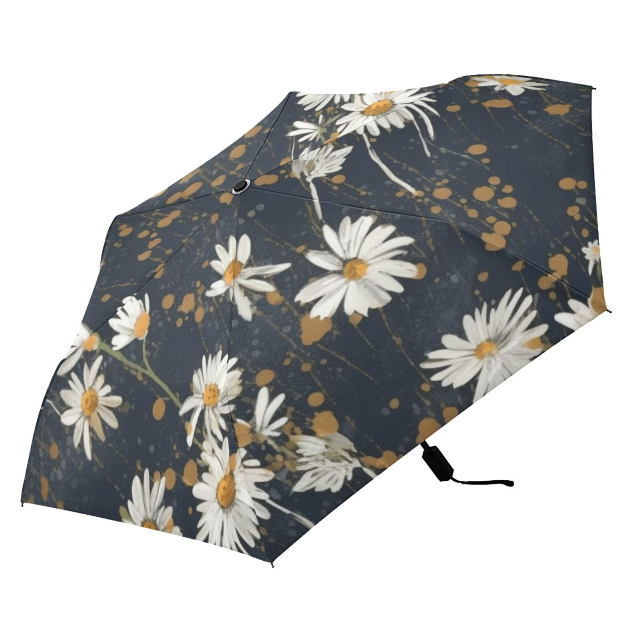 Daisy Flowers Compact Folding Umbrella for Rain Windproof Travel ...
