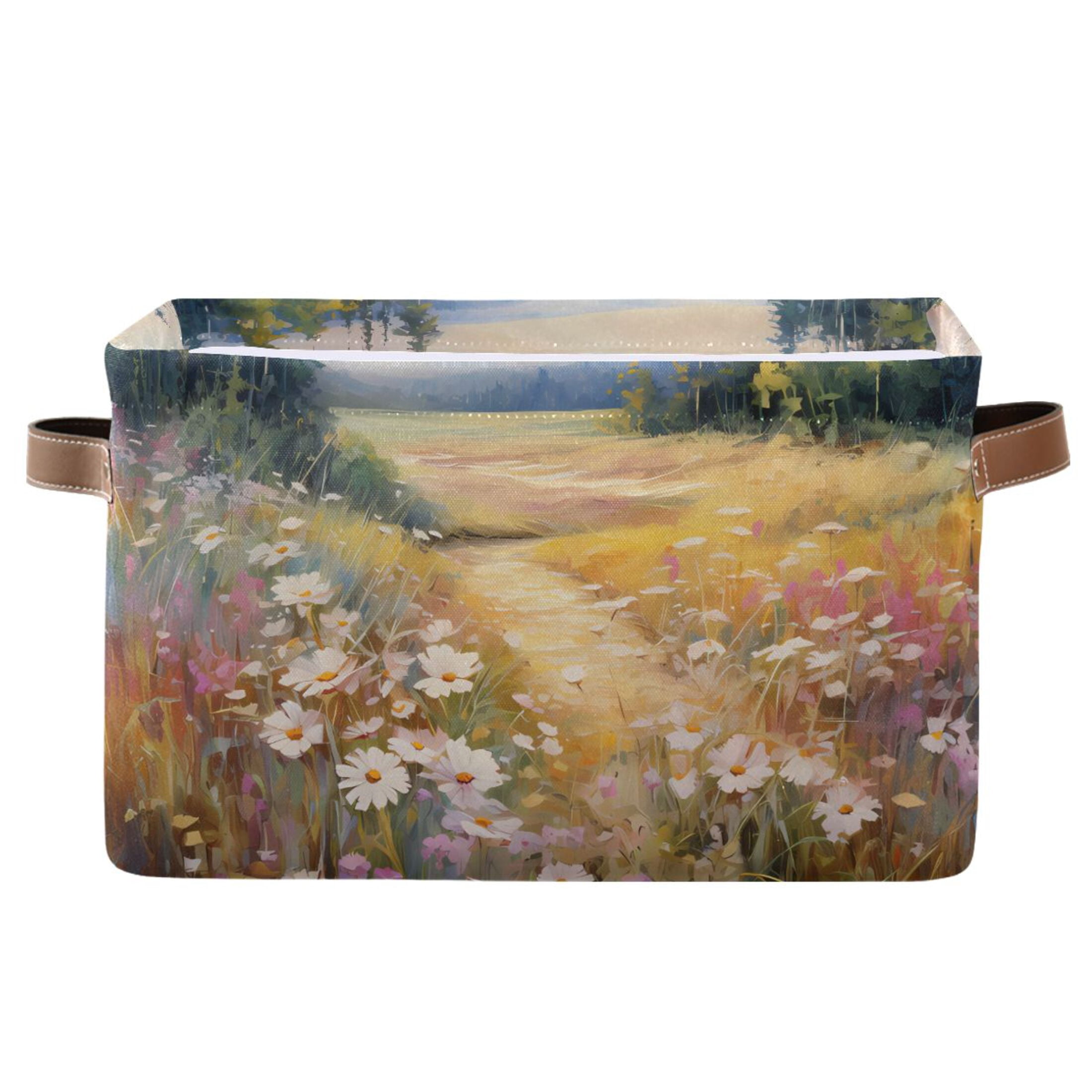 Daisy Flowers Field Storage Basket Large Bin Laundry Boxes Toys ...