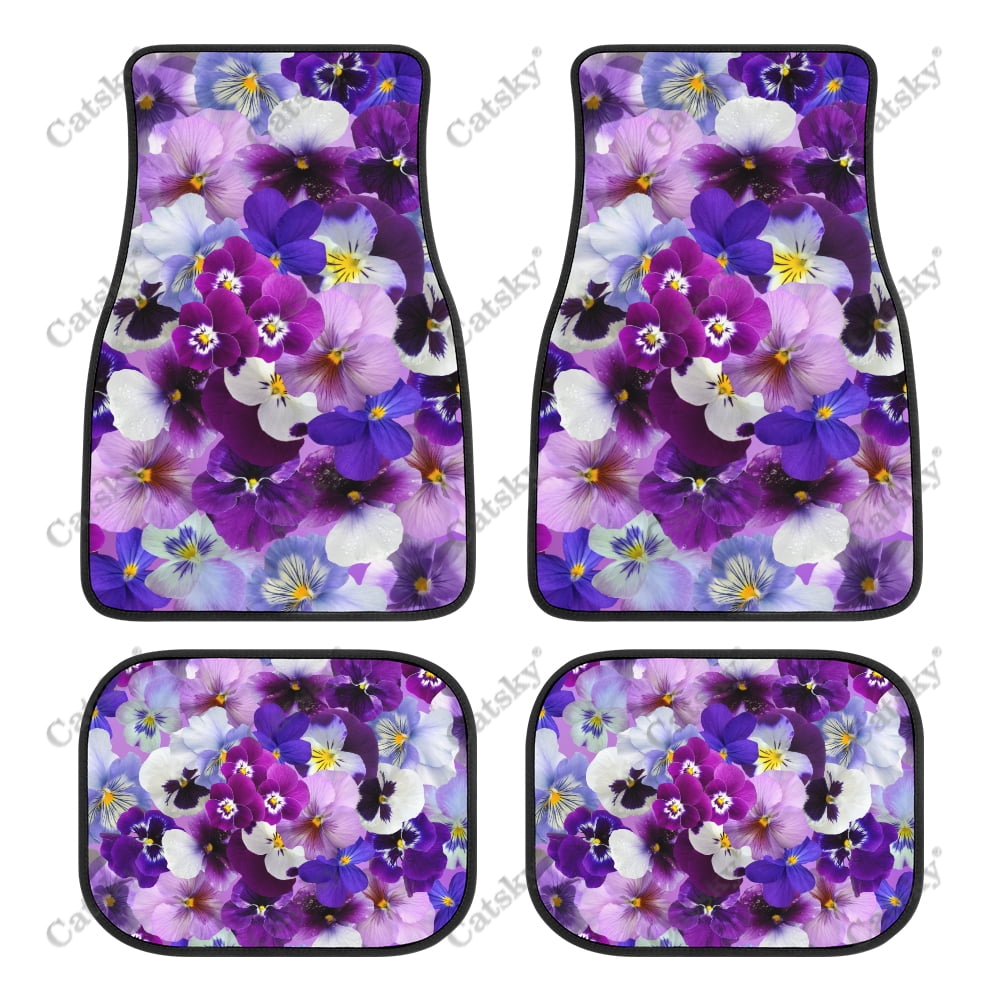 Daisy Flowers Floral Car Floor Mat Vintage Carpet Anti-Slip Rubber Mat ...