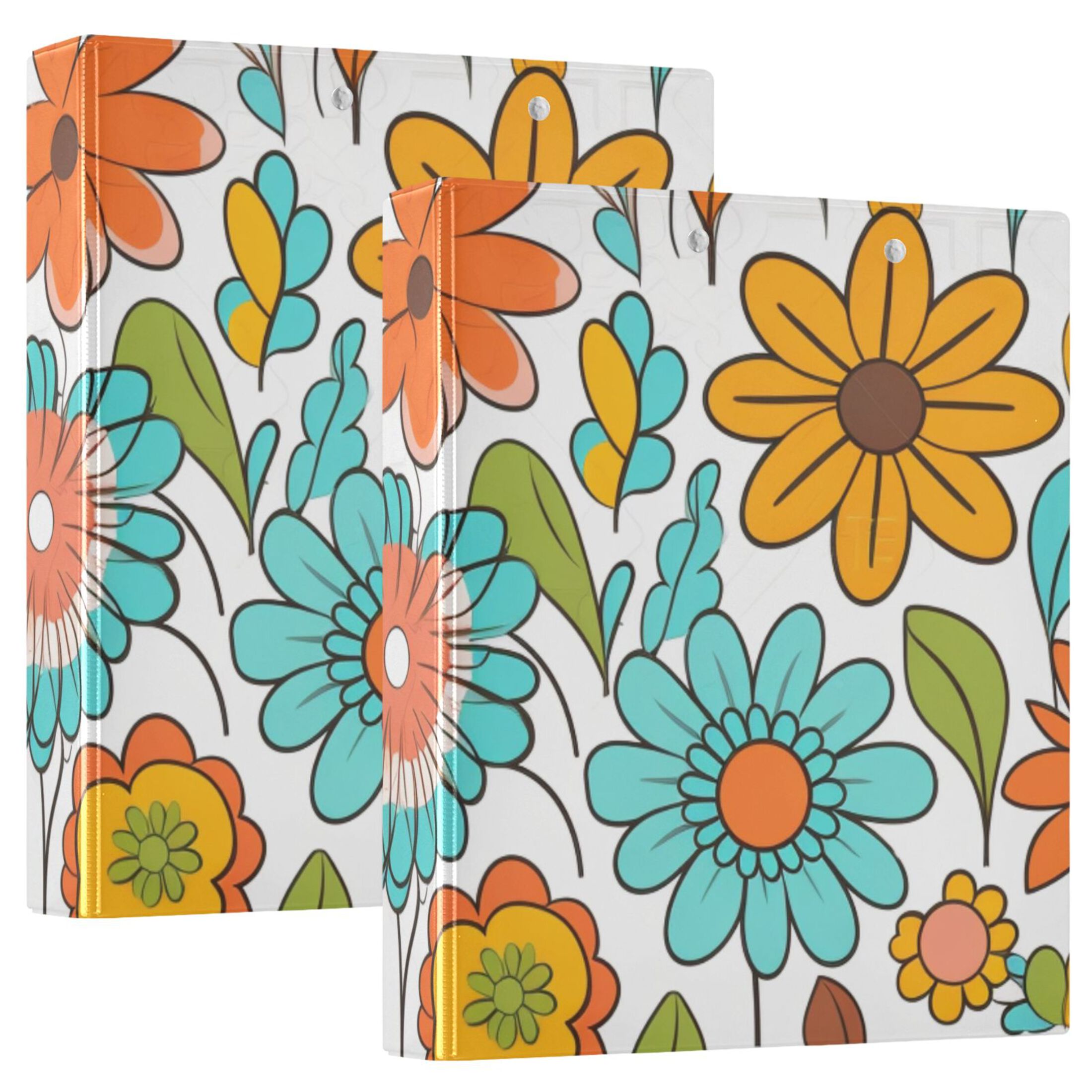 Daisy Flowers Floral Hardcover 3 Ring Binder 1.5 inch Round Rings with ...