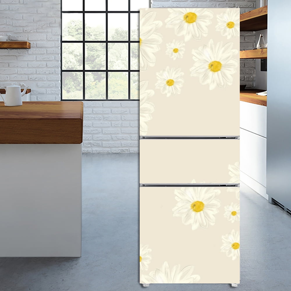 Daisy Flowers Fridge Magnet Fridge Door Cover Sticker Floral Vinyl ...