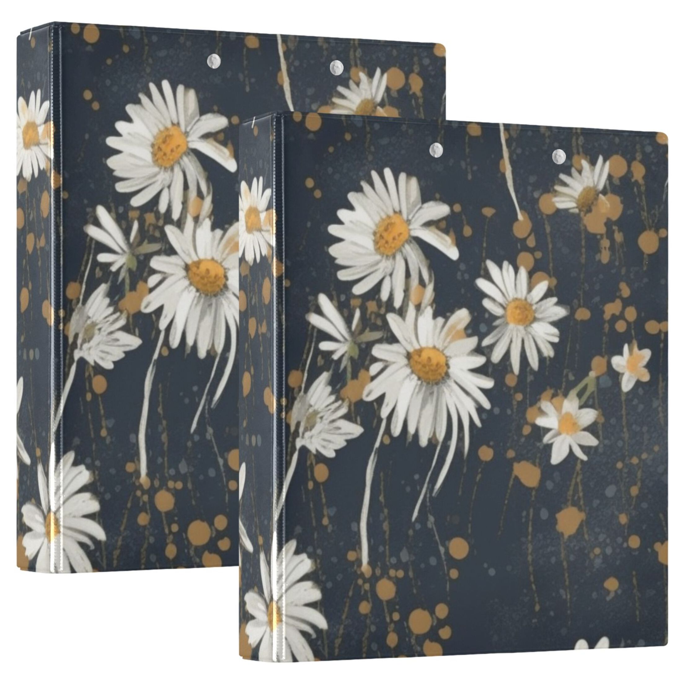 Daisy Flowers Hardcover 3 Ring Binder 1.5 inch Round Rings with ...