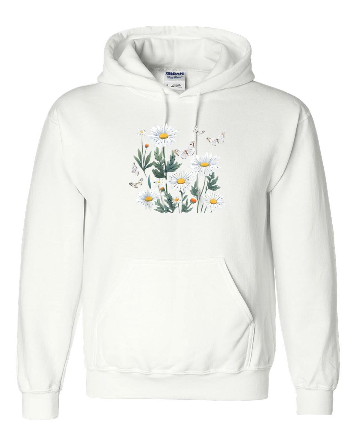Daisy Flowers Layered on Retro Boho Bloom Hoodie Design, for men ...