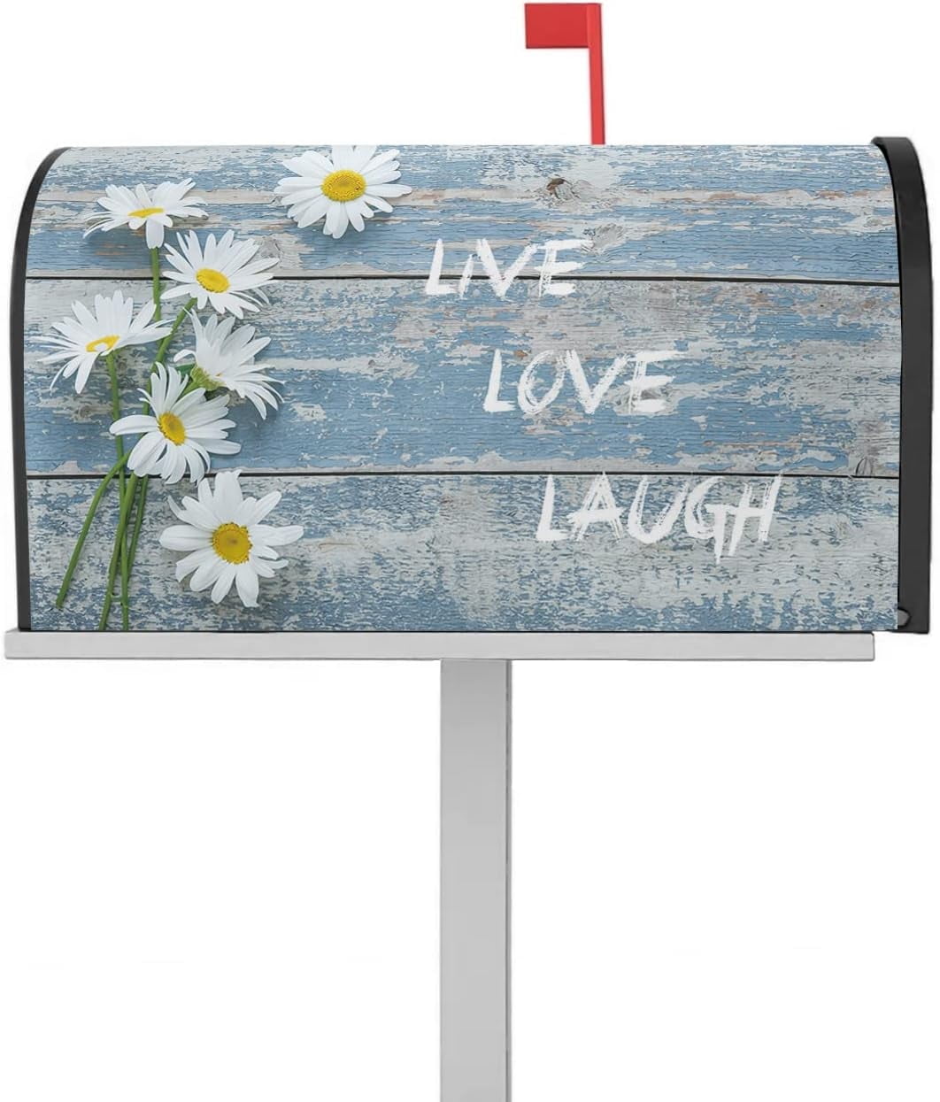Daisy Flowers Mailbox Cover Magnetic Mailbox Wraps, Spring Floral Blue ...