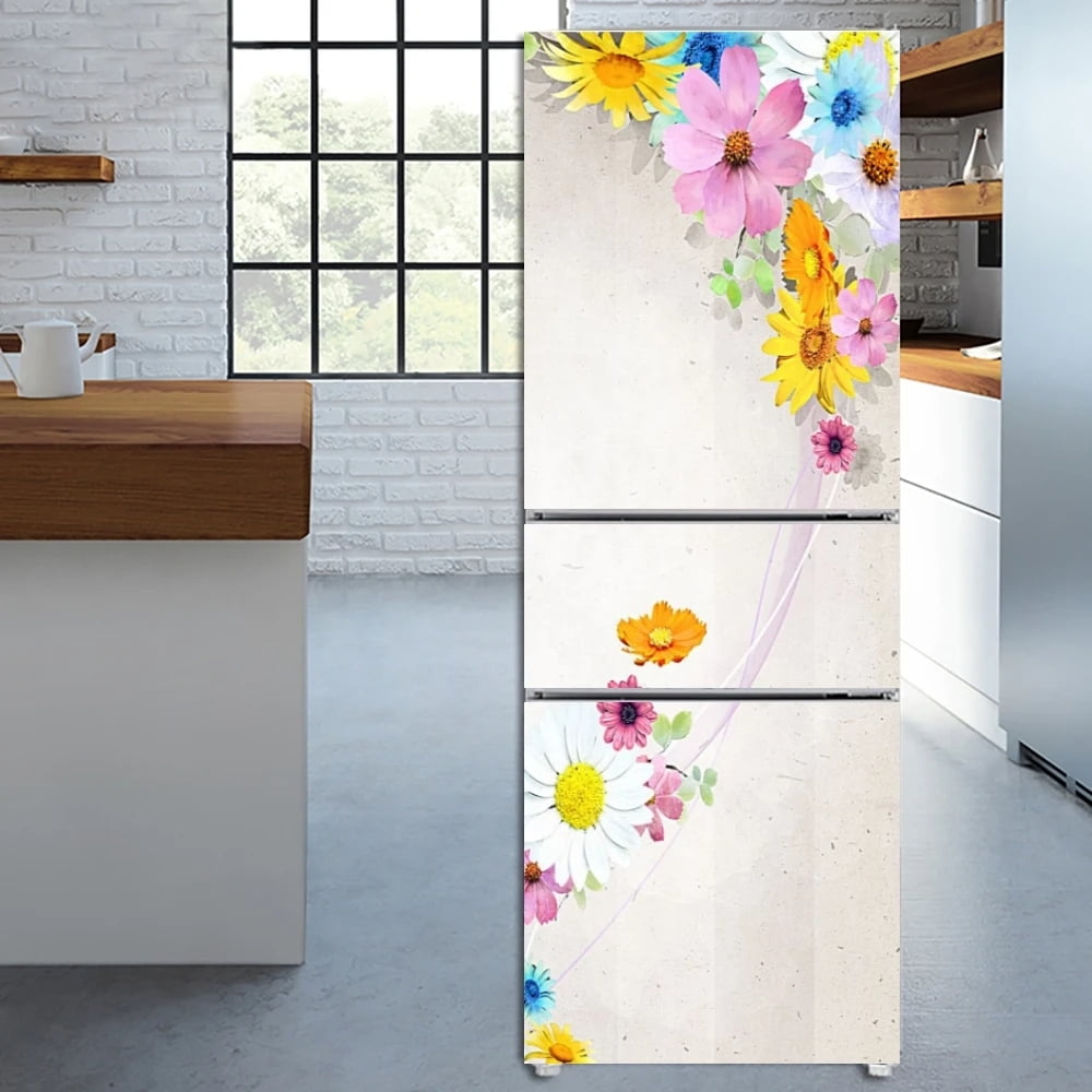 Daisy Flowers Pattern Refrigerator Sticker Decorative Self-adhesive ...