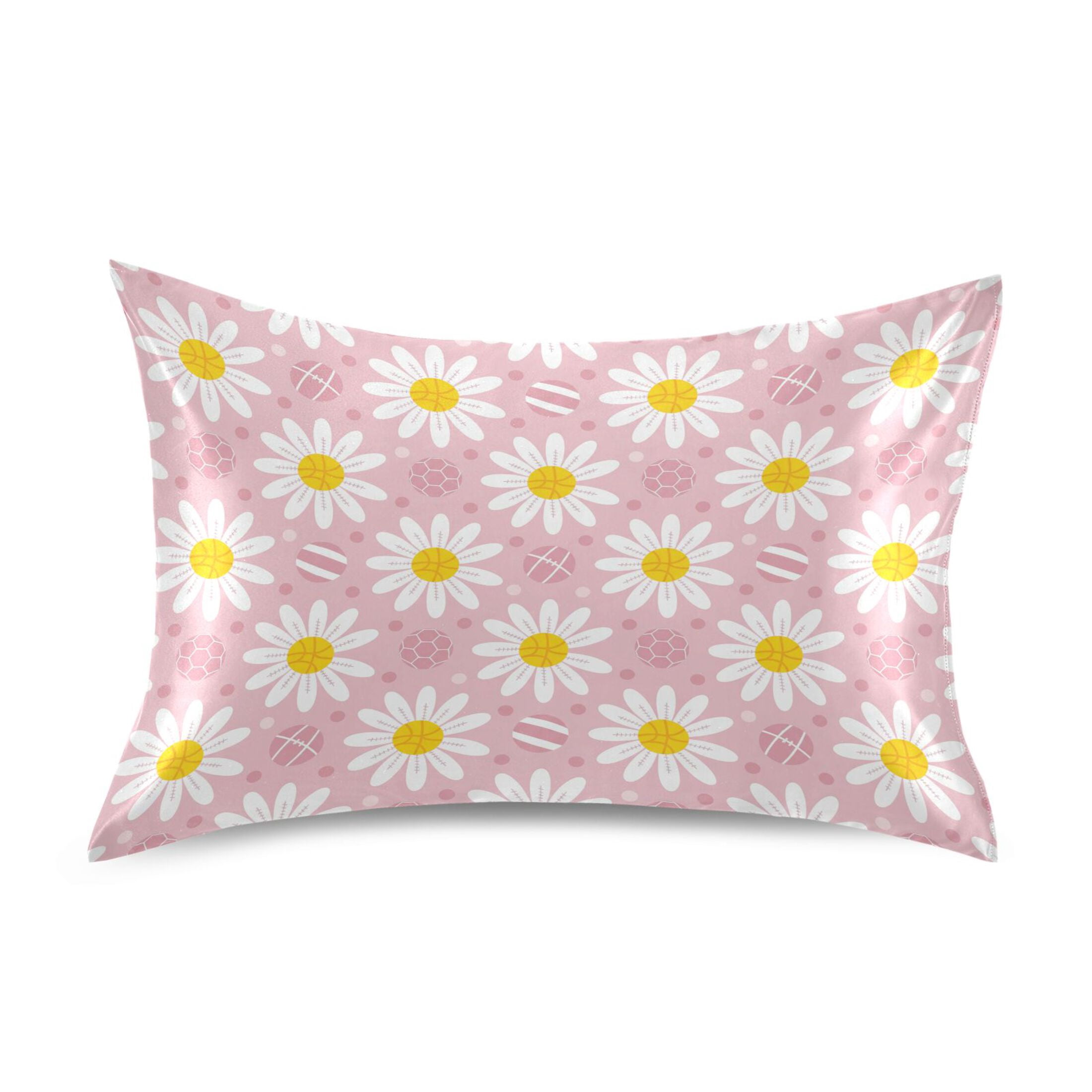 Daisy Flowers Polka Dots Standard Size Satin Pillowcase 20''x26 ...