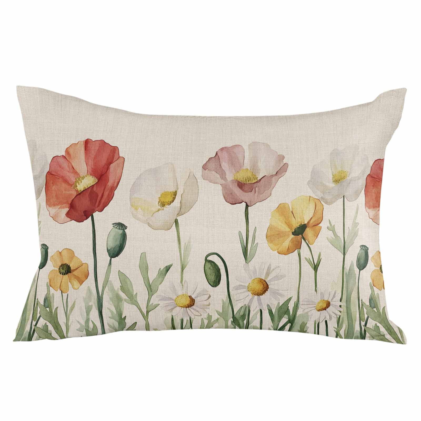 Daisy Flowers Throw Pillow Cover 24 x 36 Inch Decorative Pillow Cover ...