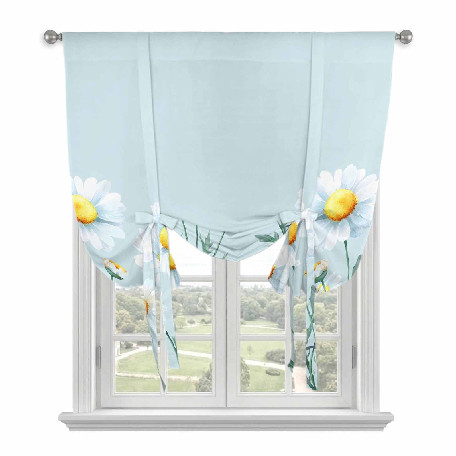 Daisy Flowers Tie Up Curtains for Windows, Adjustable Balloon Window ...