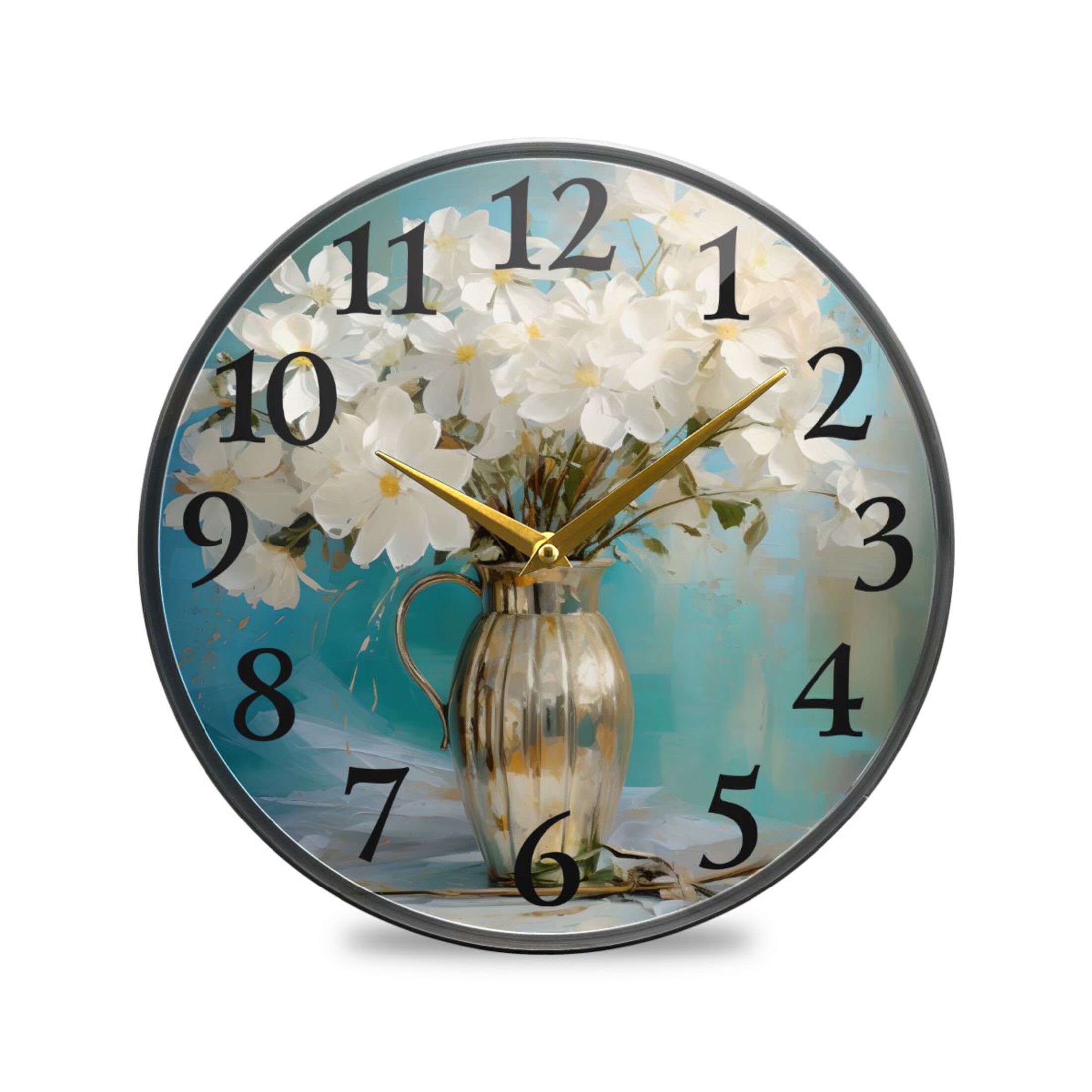 Daisy Flowers Wall Clocks Battery Operated 9.5 Inch Round Clock Acrylic ...