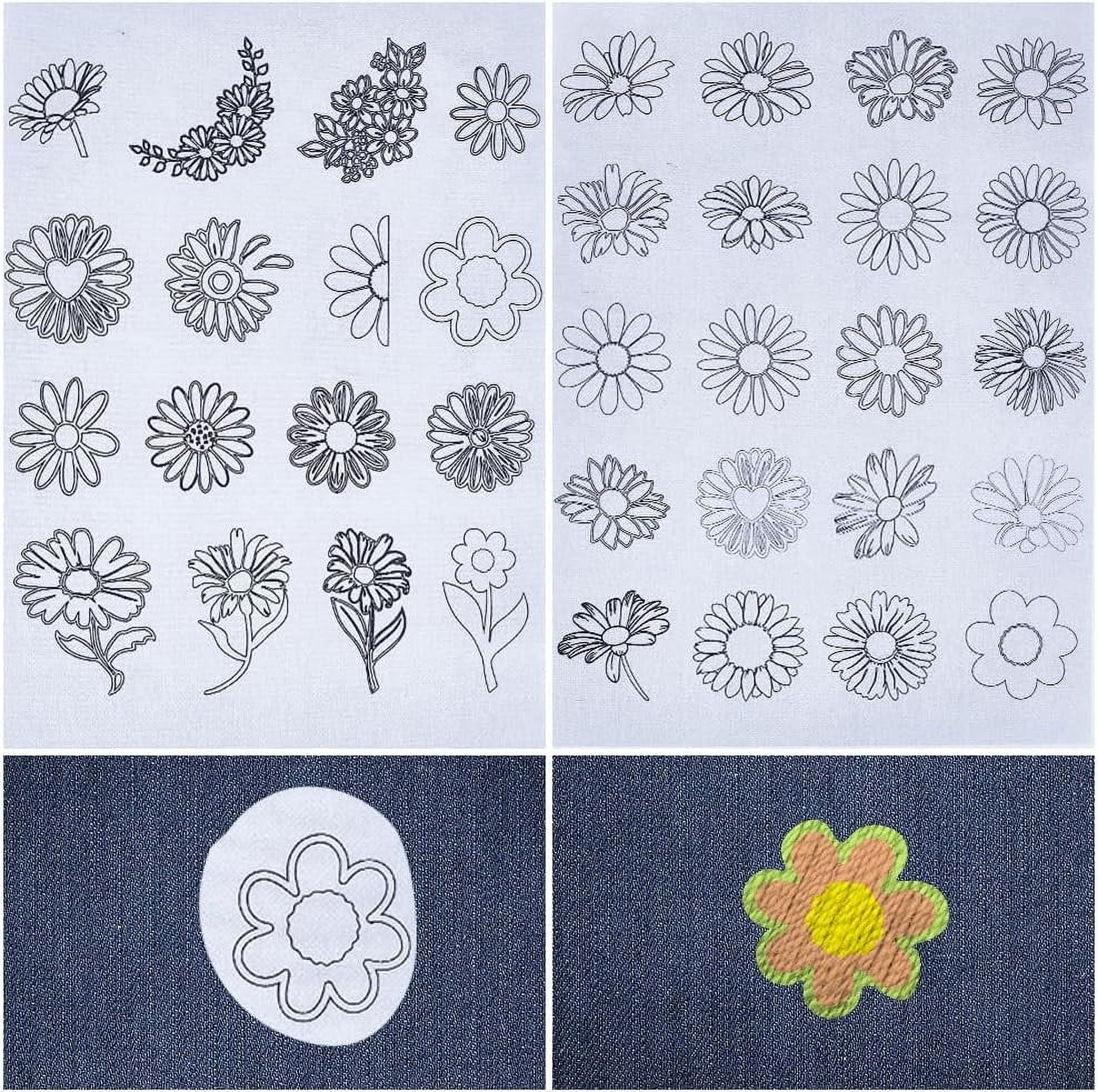Daisy Flowers Water Soluble Embroidery Stabilizers Hand Sewing Stick ...