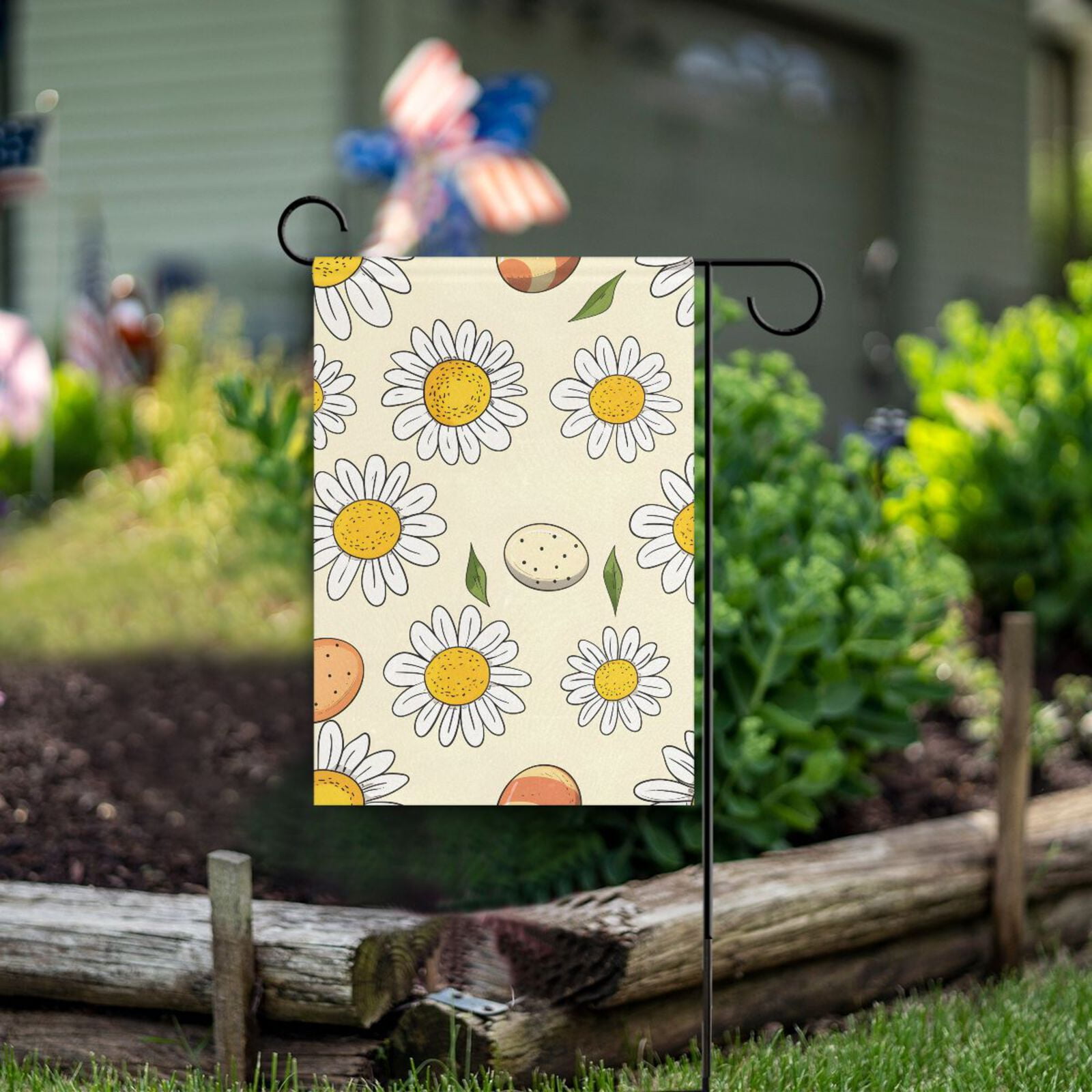 Daisy Flowers with Eggs Garden Flag Double Sided Outdoor Banners for ...