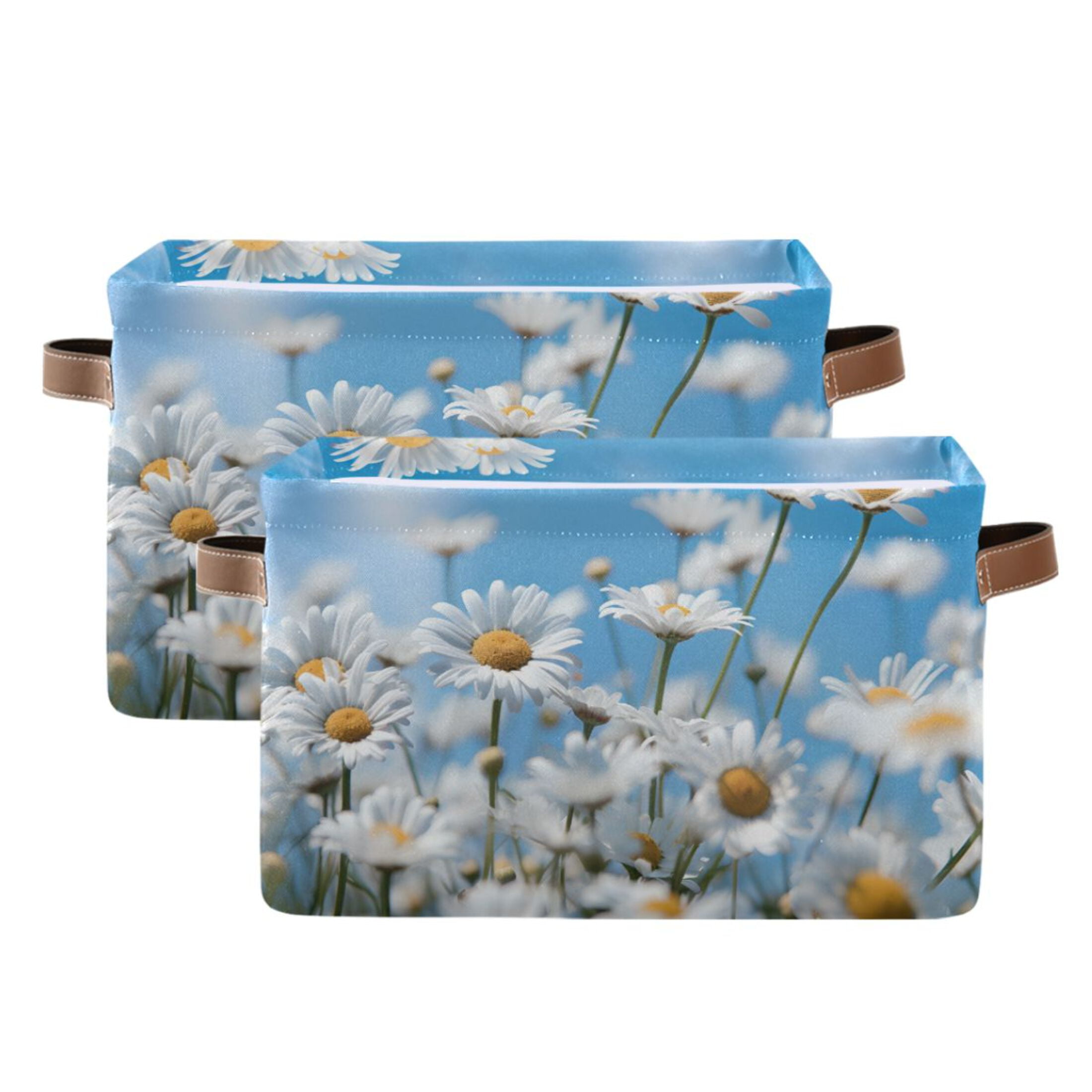 Daisy Flowers with Sky Storage Basket Large Bin Laundry Boxes Toys ...