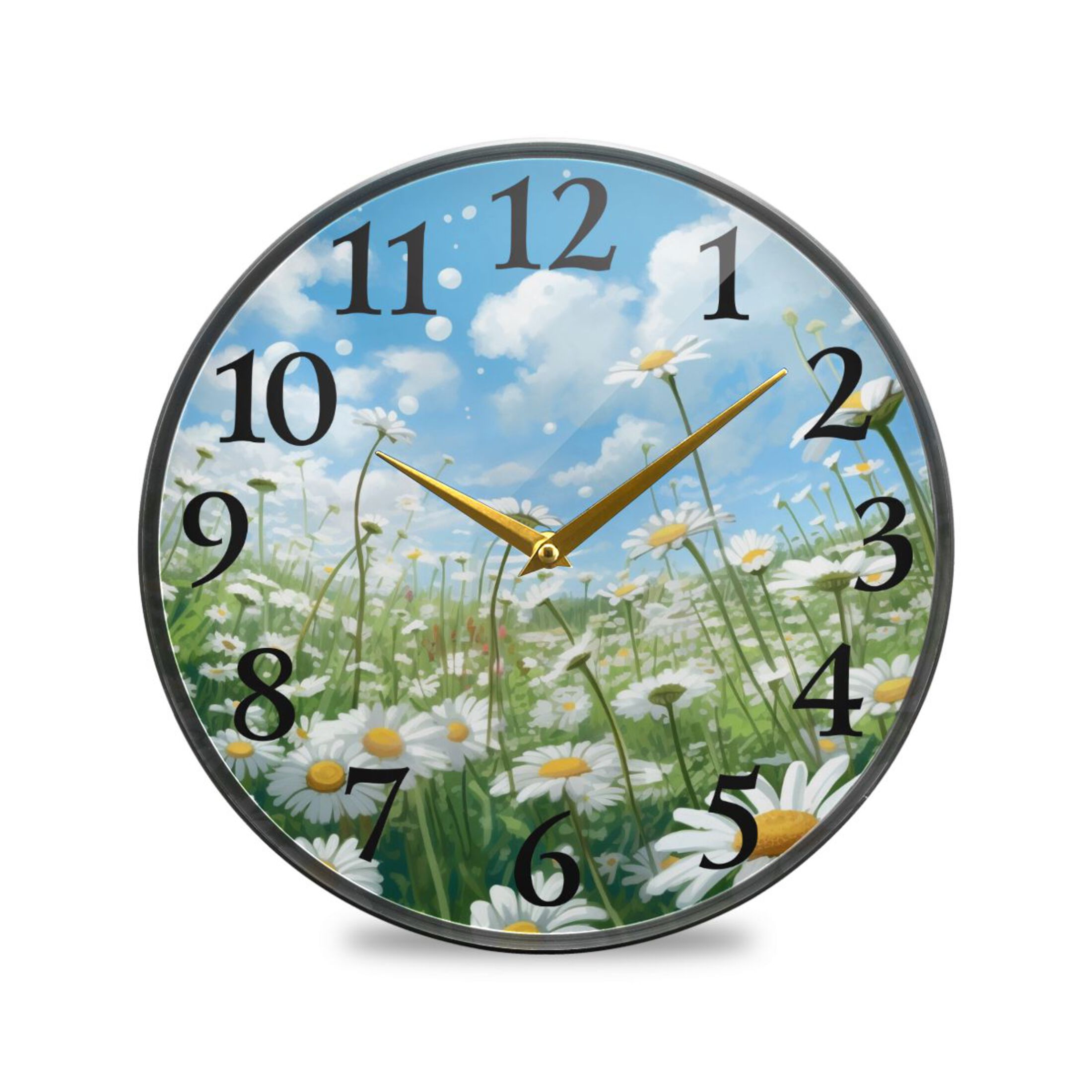 Daisy Flowers with Sky Wall Clocks Battery Operated 11.9 Inch Round ...