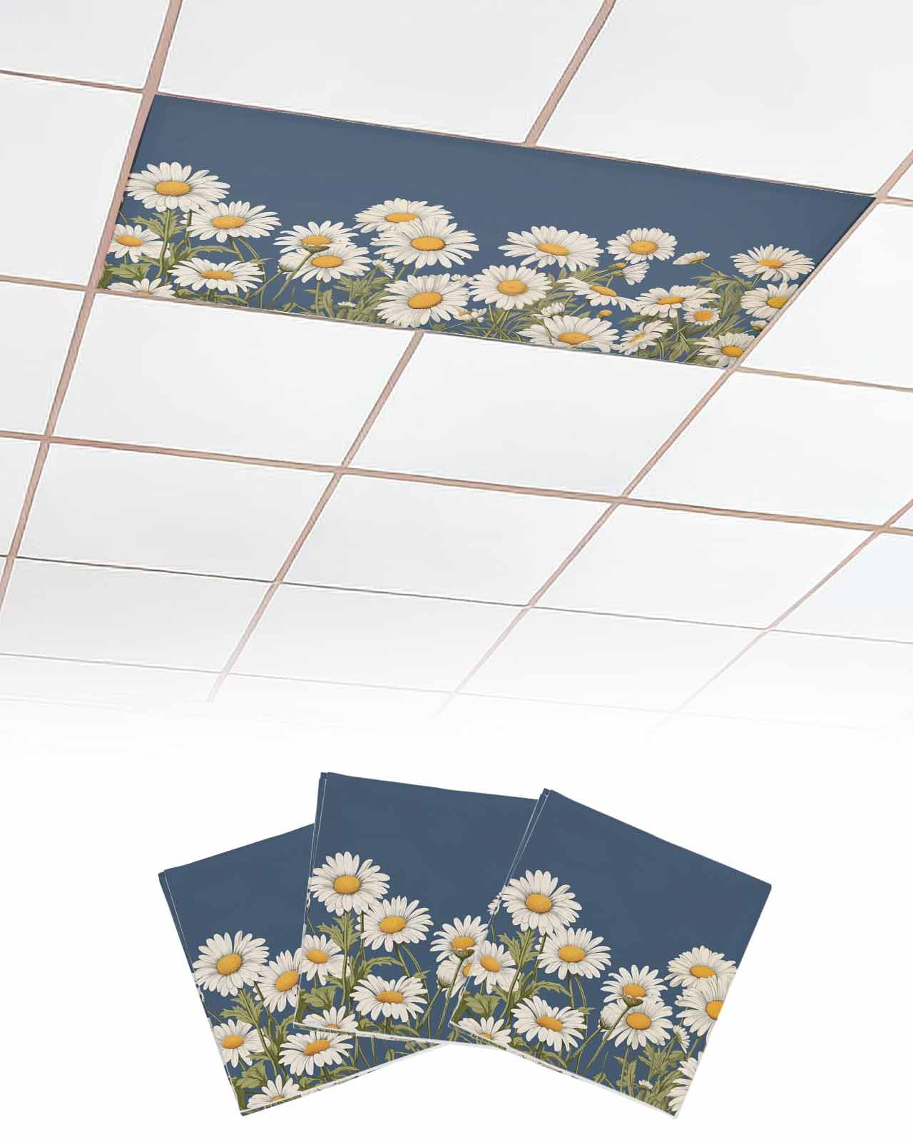 Daisy Fluorescent Light Covers for Ceiling Lights 4x2 feet,3 Pack ...