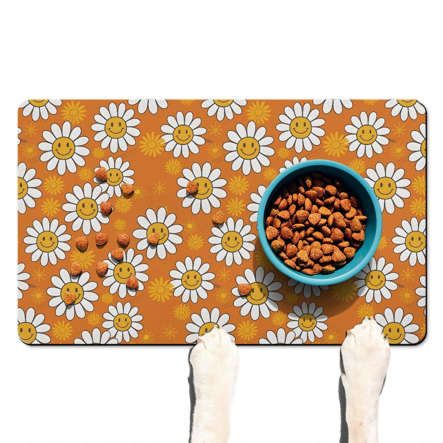 Daisy Fresh Dog Feeding Station - Spring-Summer Waterproof Mat 12x20 ...