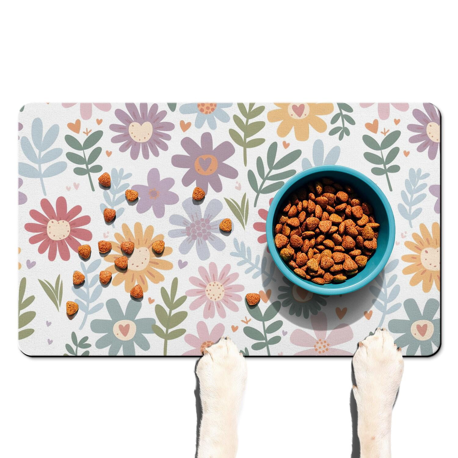 Daisy Fresh Dog Feeding Station - Spring-Summer Waterproof Mat 12x20 ...