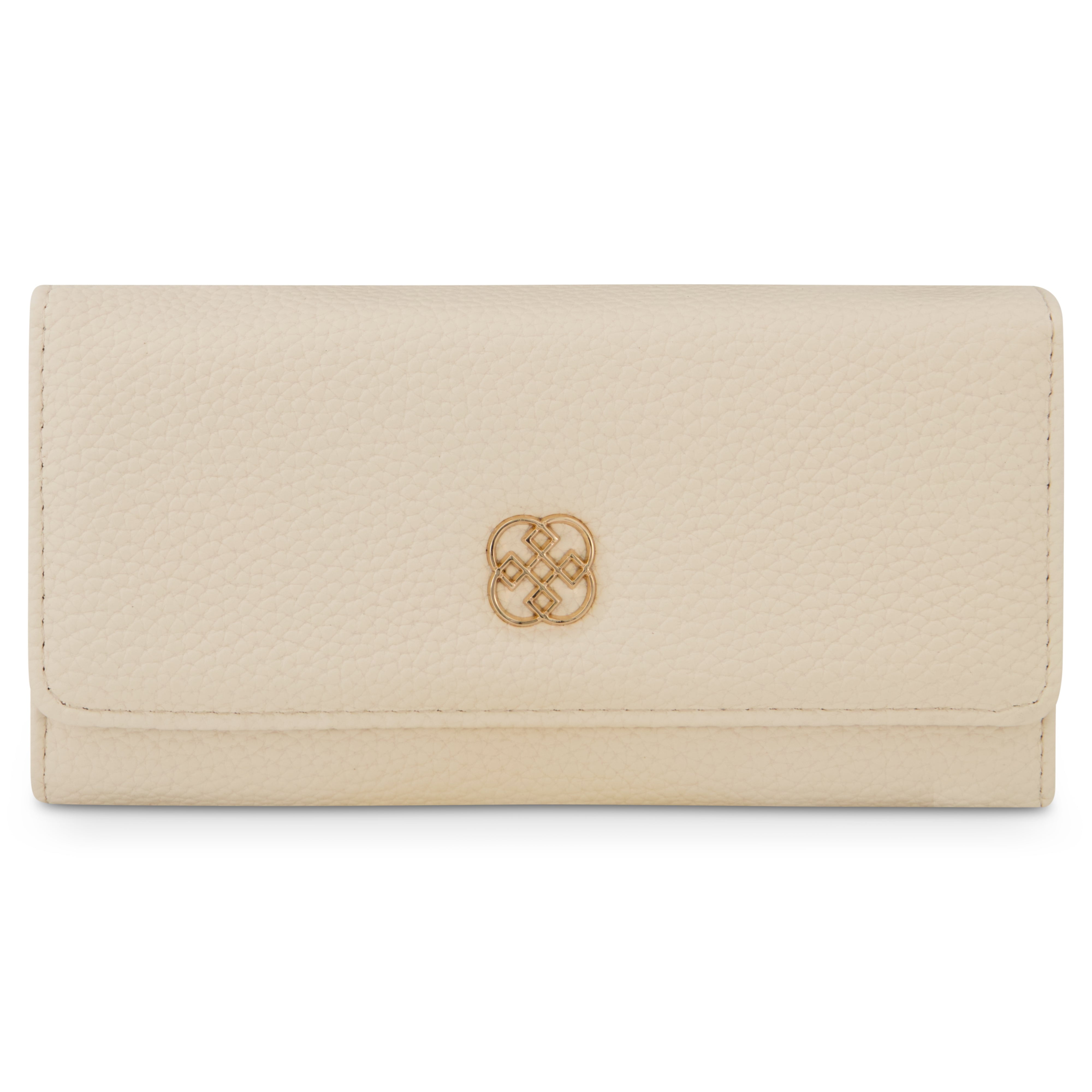 Daisy Fuentes Long Flap Pebble Texture Trifold Wallet for Women, Sand ...