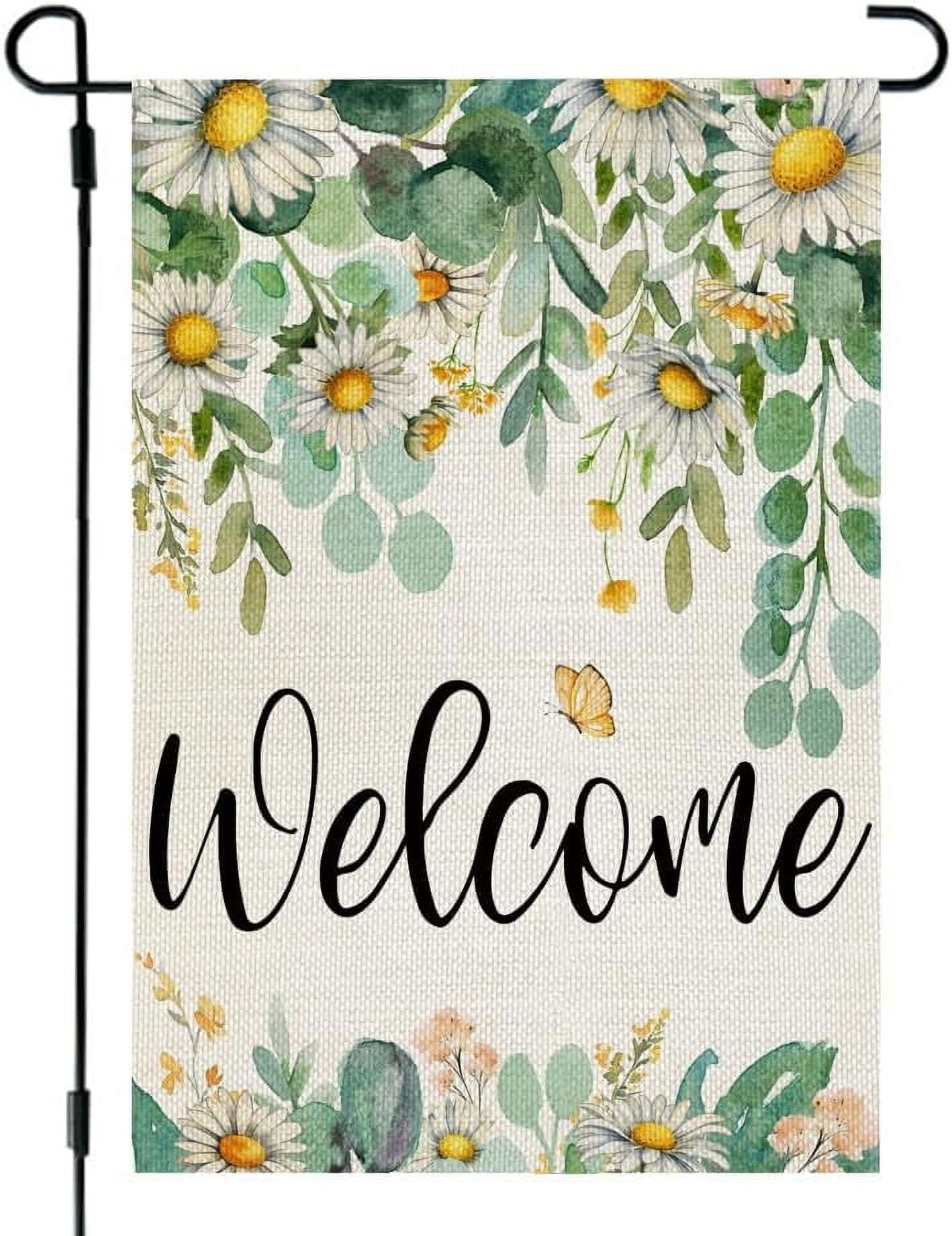 Daisy Garden Flag Spring Summer Double Sided for Outside Small Welcome ...