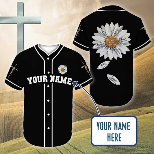 Daisy God Says You Are Custom Baseball Jersey - Personalized Jesus ...
