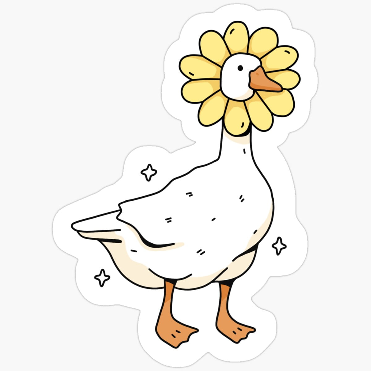 Daisy Goose Illustration Sticker. Gift For You - Decorate Laptops ...