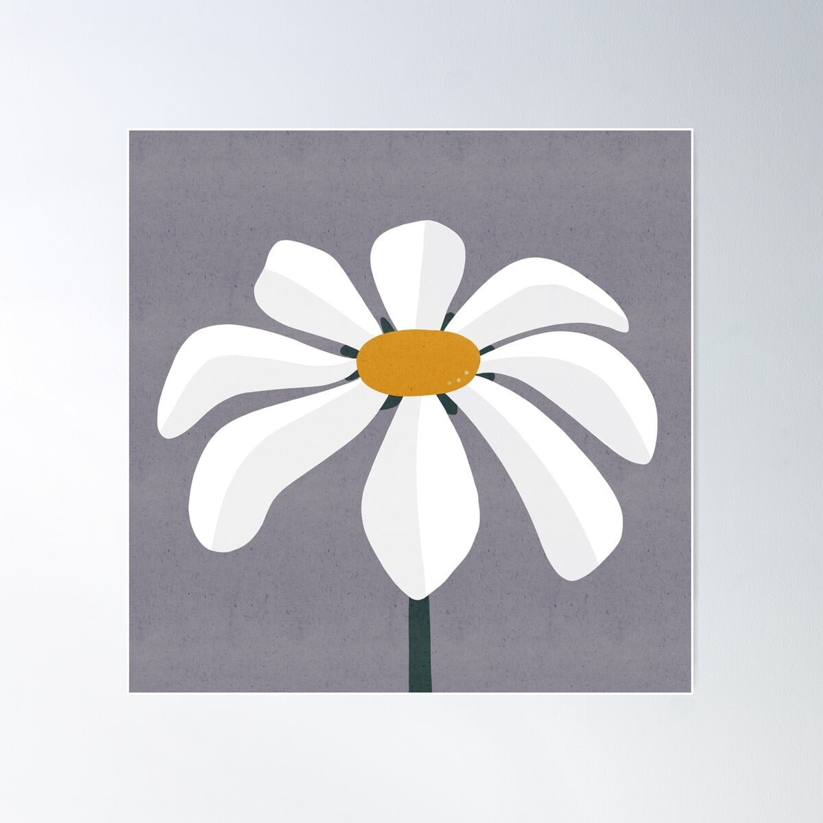 Daisy (Grey) Poster Wall Art, Modern Wall Decor For Living Room Bedroom ...