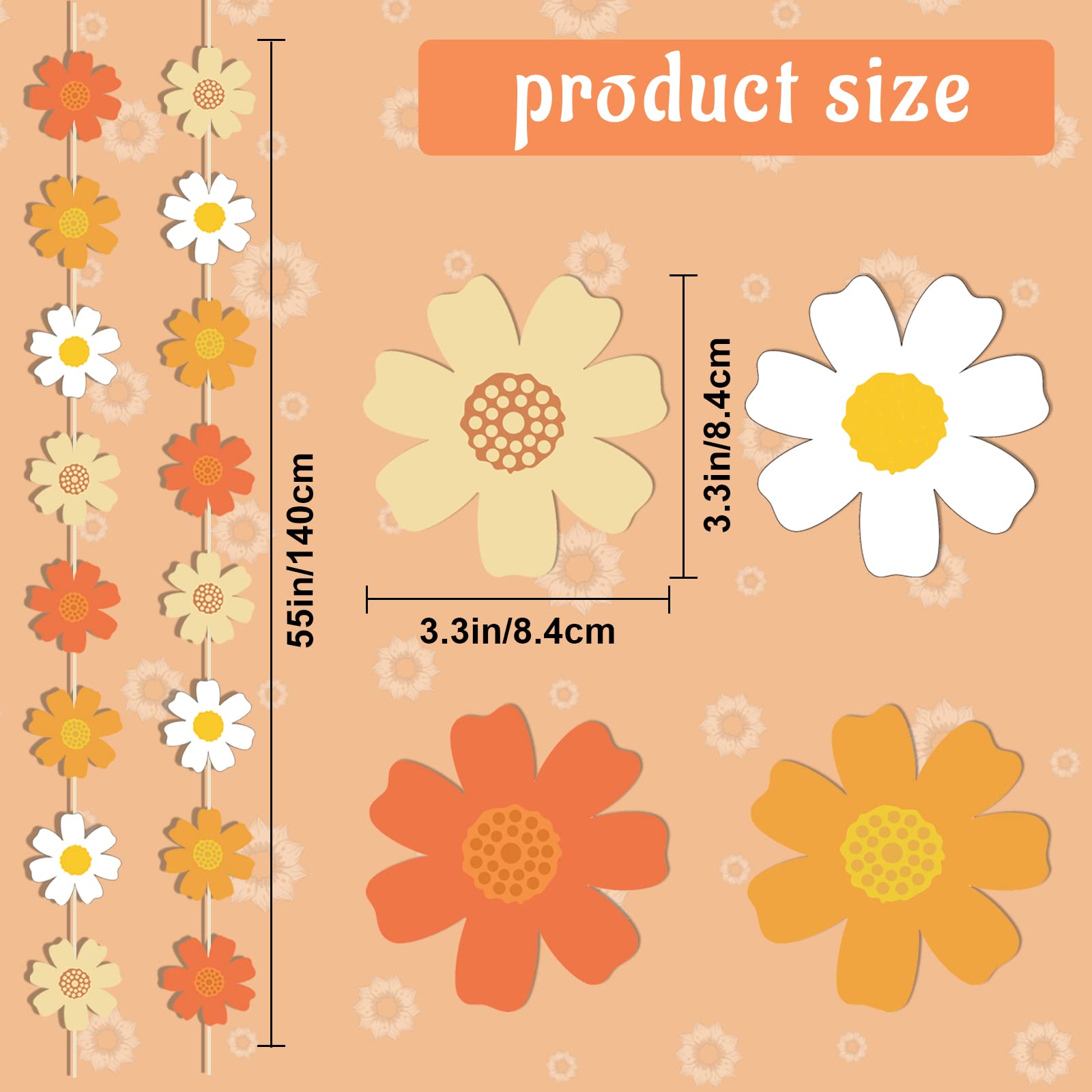 Daisy Groovy Boho AJH3 Party Hanging Banners and Retro Party Supplies ...