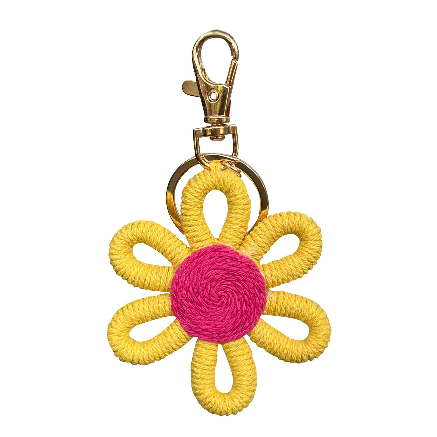 Daisy Groovy Party Favors Boho Woven Macrame Groovy Flowers Keychains ...