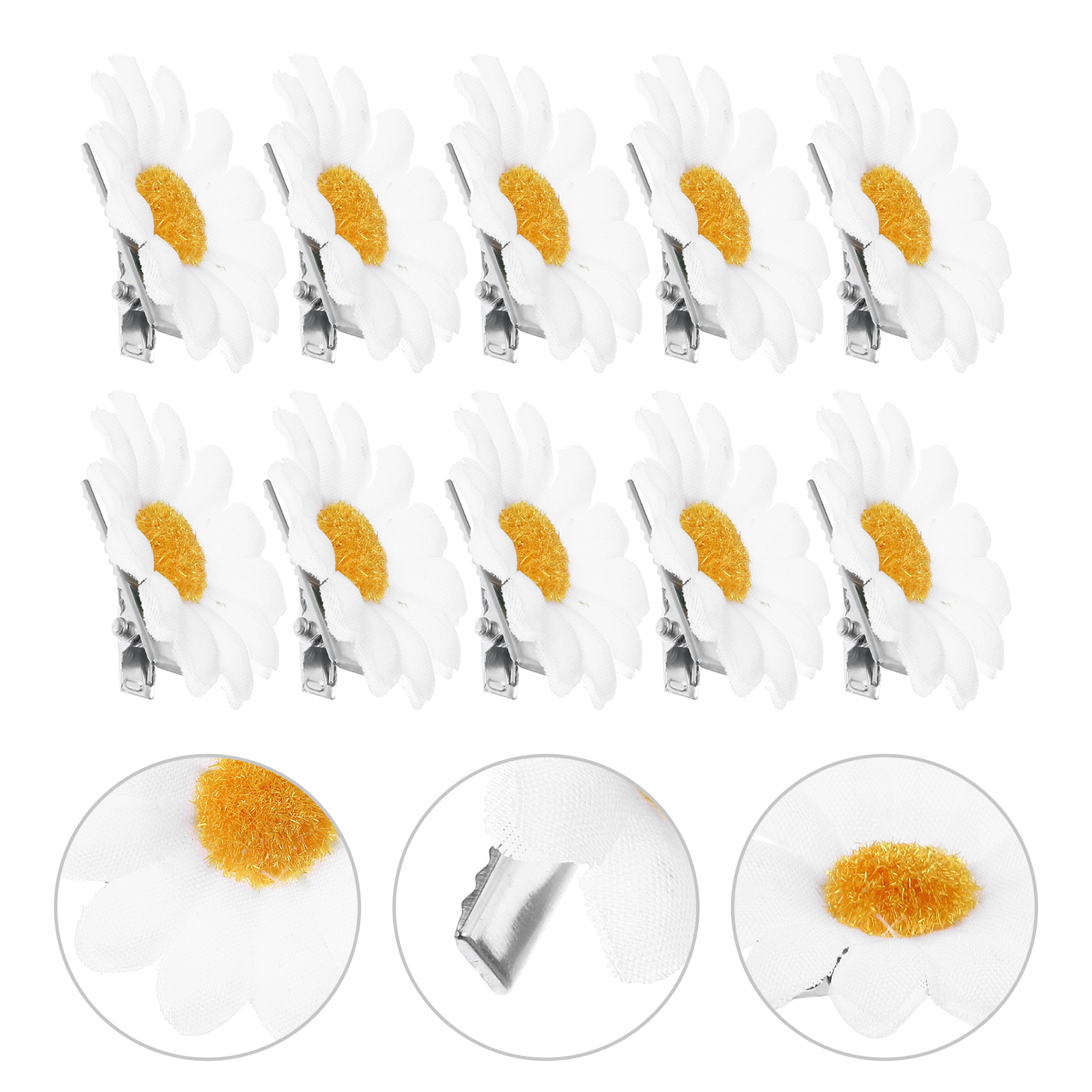 WHAMVOX 10pcs Daisy Hair Clips Hair Barrettes for Women and Girls ...