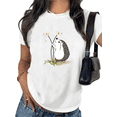 Daisy Hedgehog Spring Cute White S-5XL Women's Cotton Print Tshirt ...